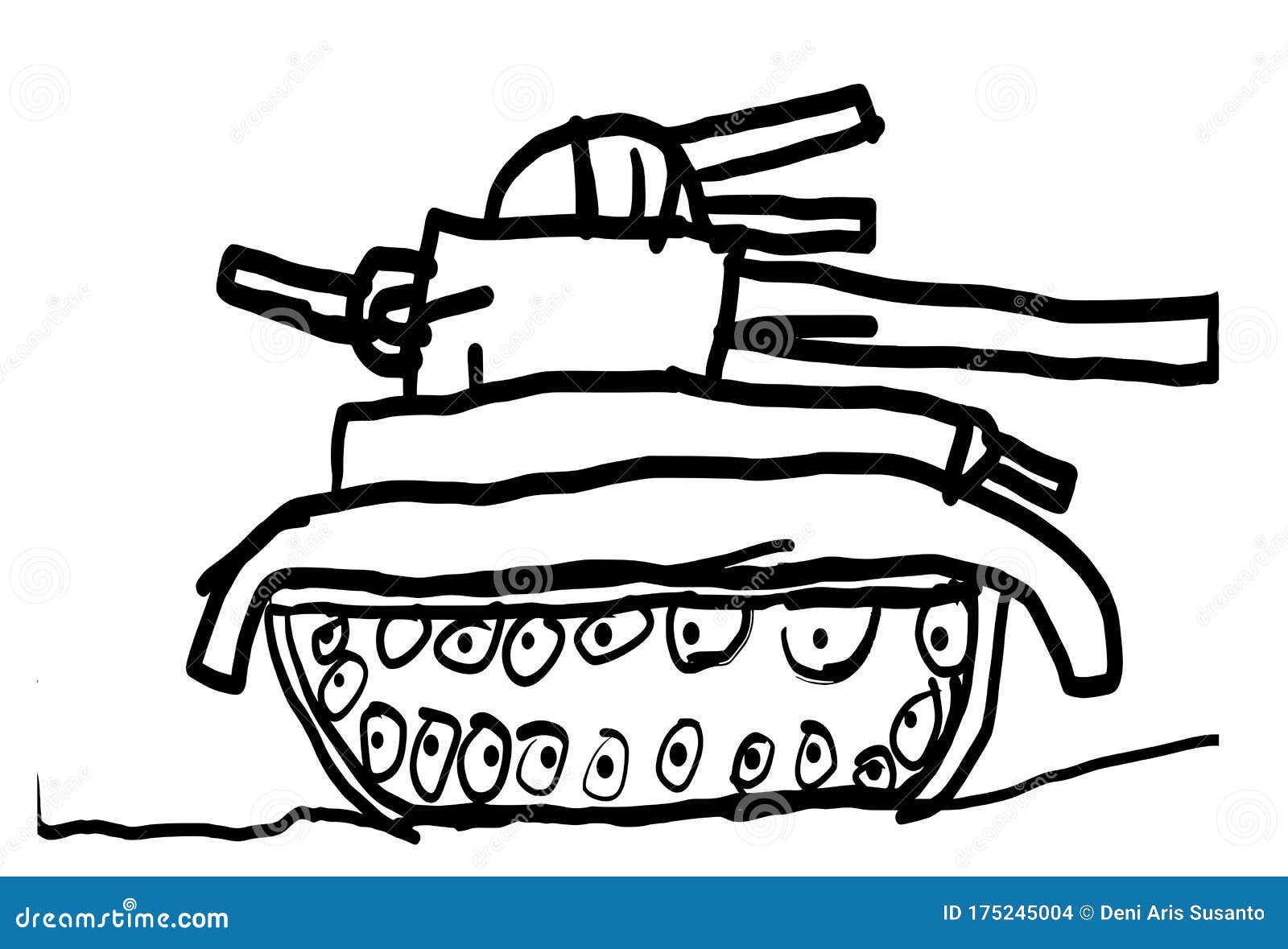 Tank Doodle Outline Coloring Page Stock Vector - Illustration of color ...
