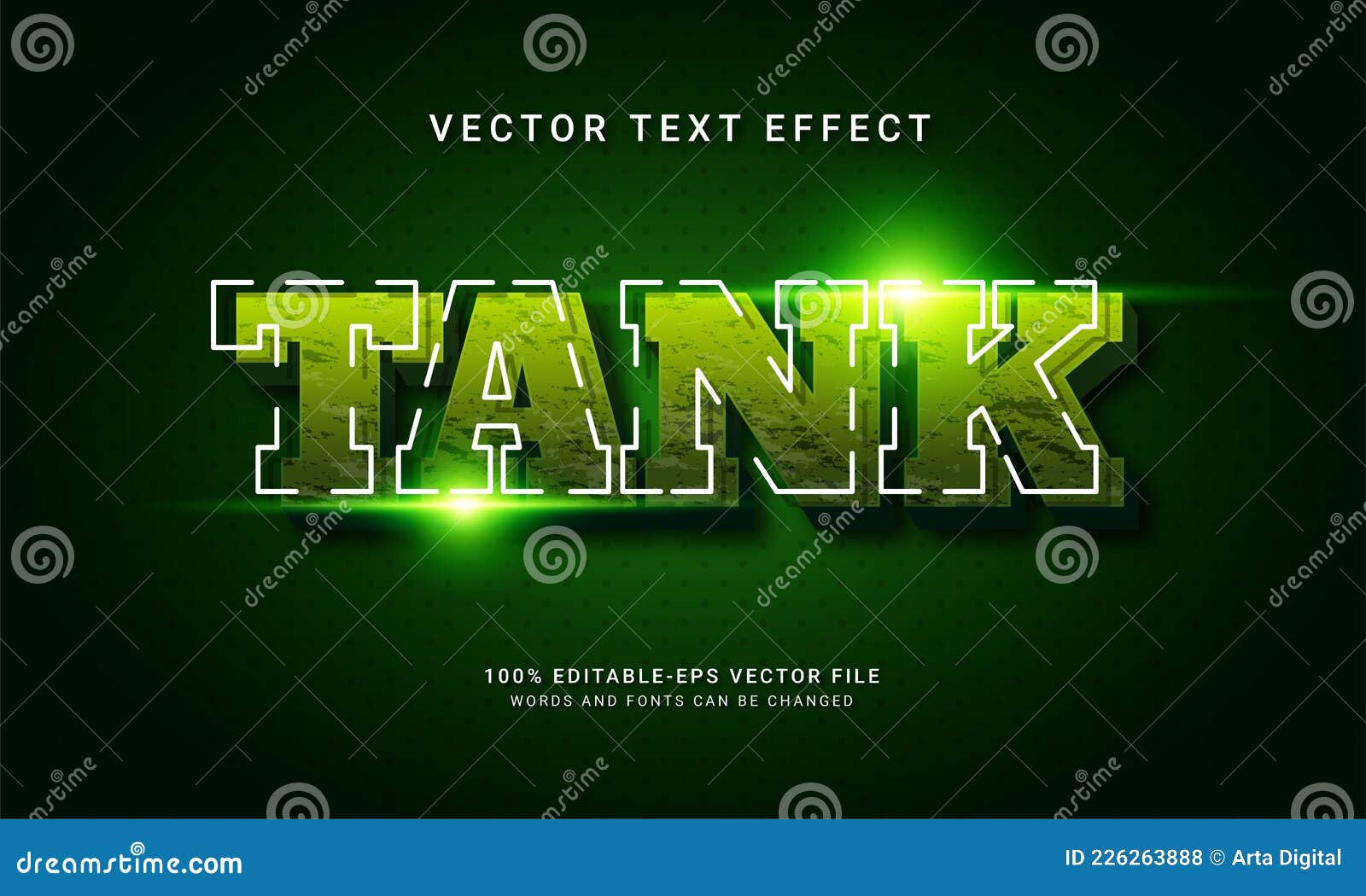 Tank Editable Text Effect with Military Theme Stock Vector ...