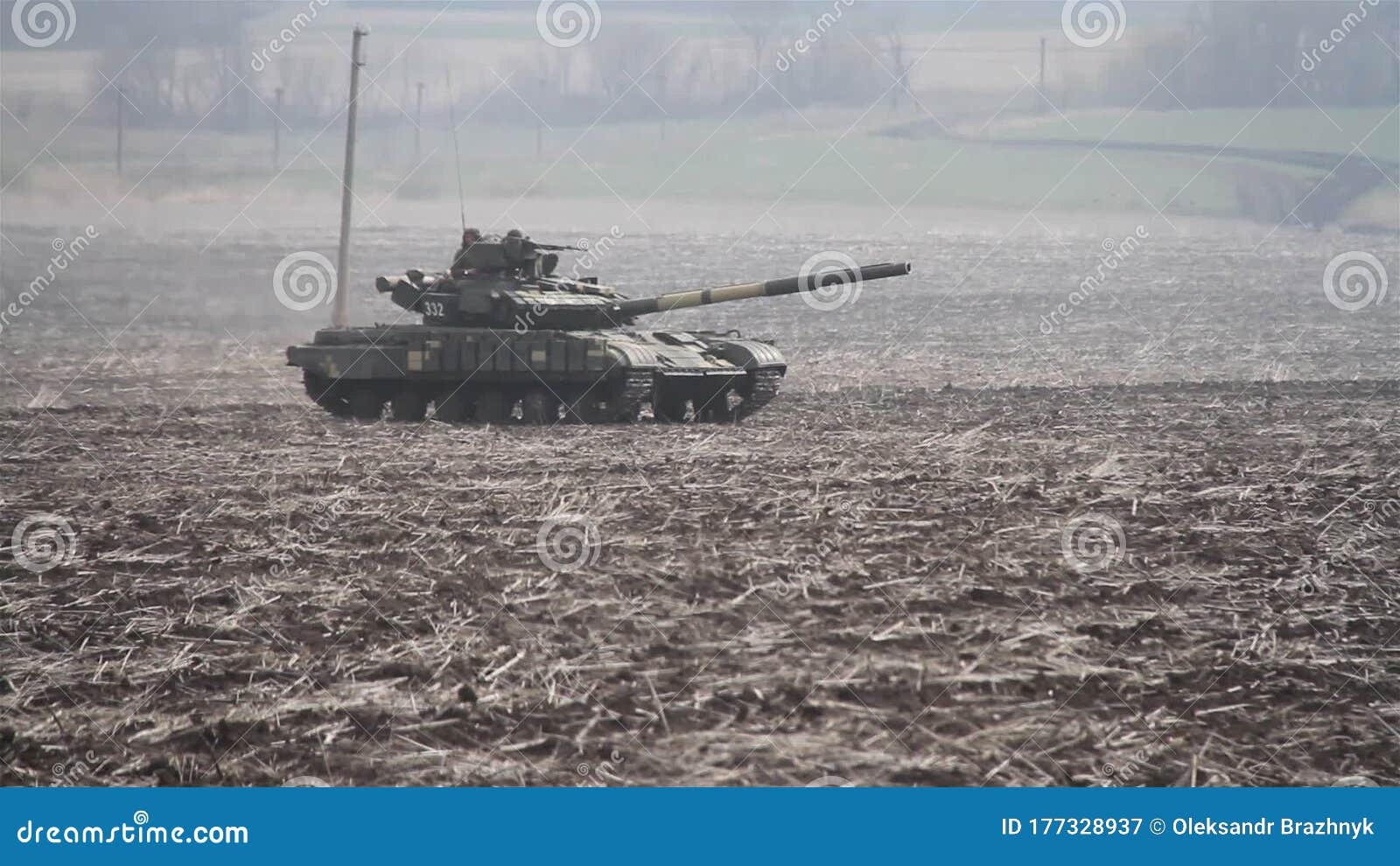 Tank Exercises at the Training Ground. Shots of Tanks in Motion. Stock ...