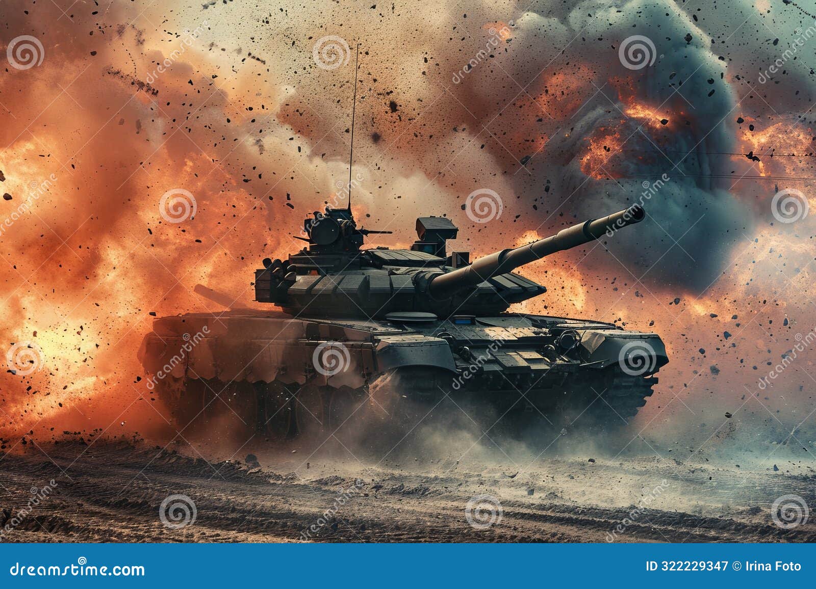 Tank Explosion on the Battlefield Stock Image - Image of conflict ...