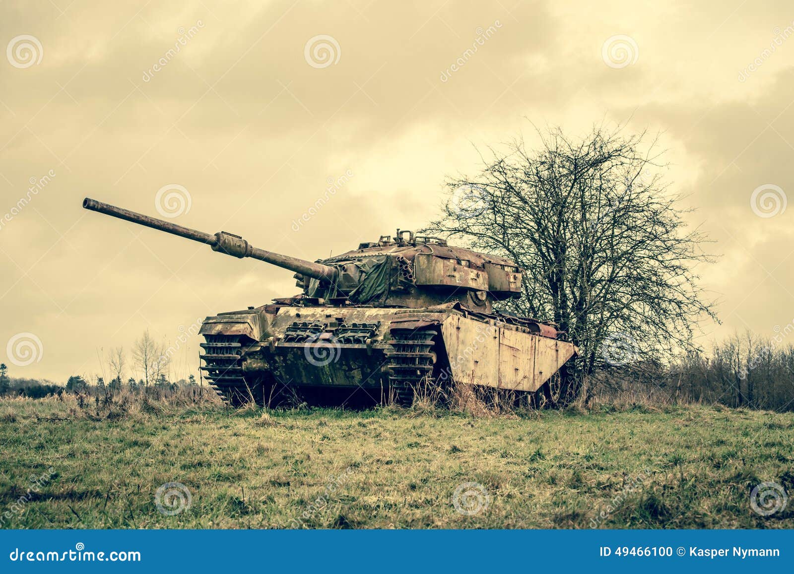 Tank on a field stock photo. Image of nature, machine - 49466100