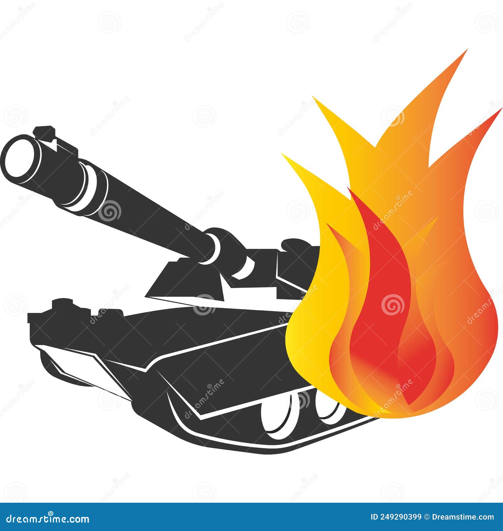 The Tank is on Fire. the Fire Icon Stock Vector - Illustration of ...