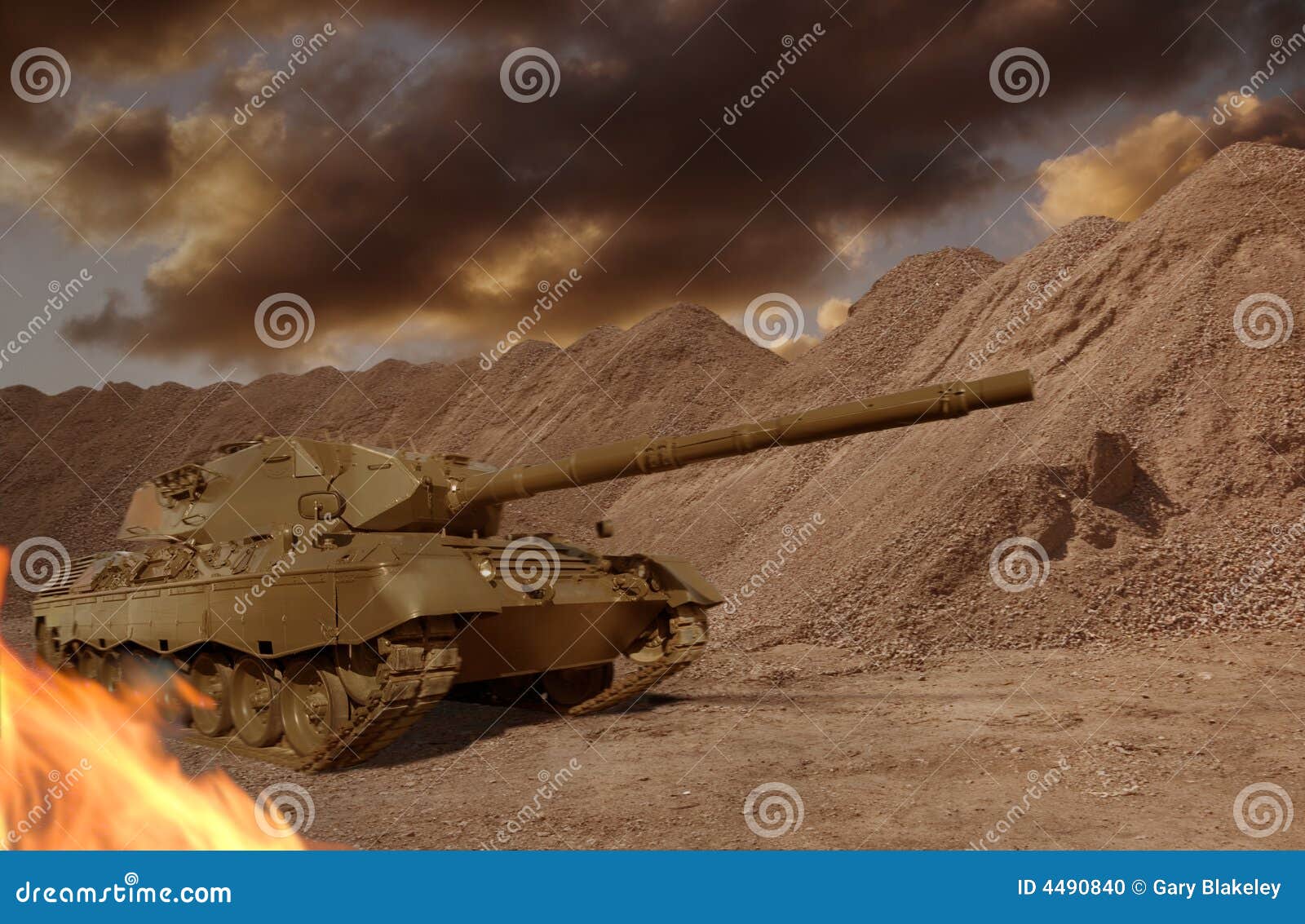 Tank Firefight stock photo. Image of heavy, leopard, fighting - 4490840