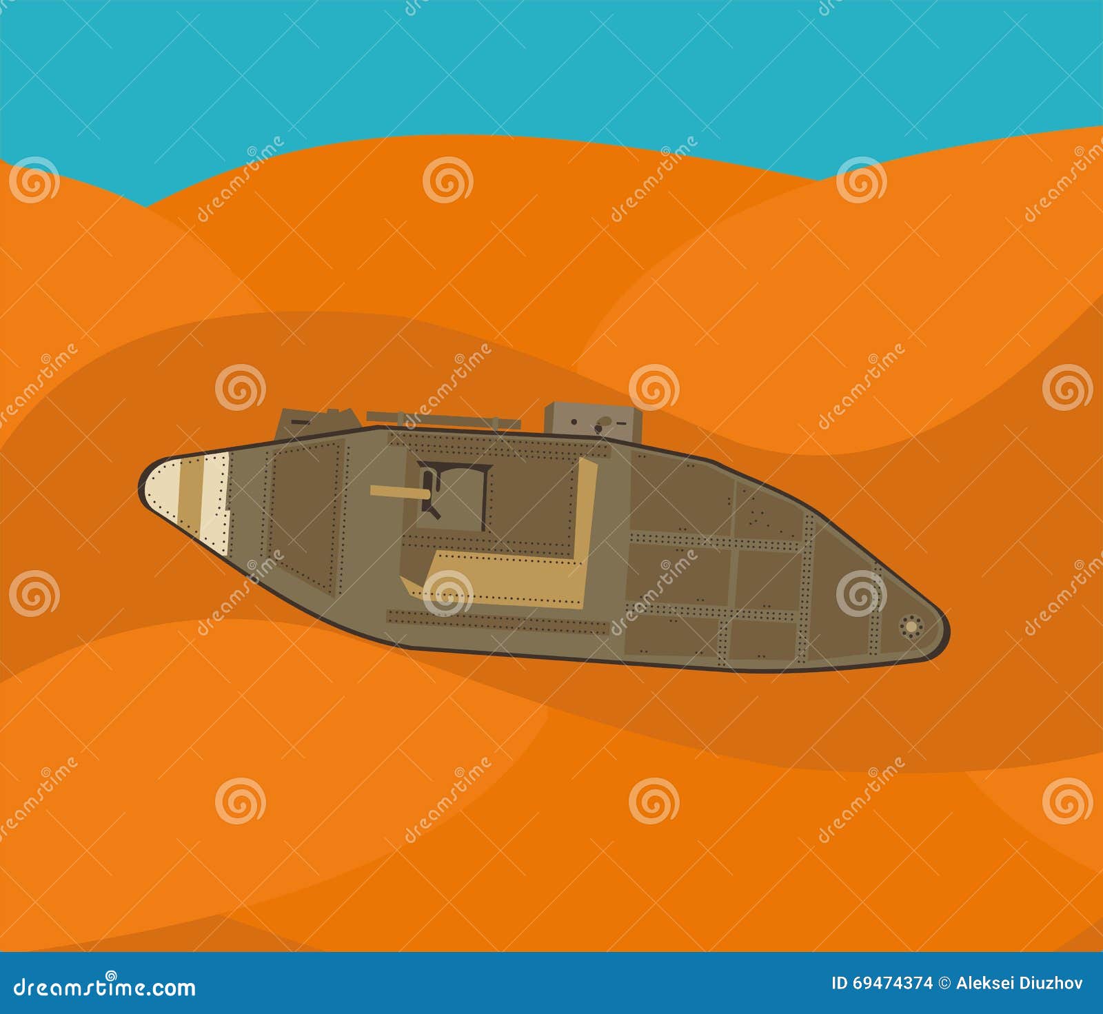 First World War Military Vehicles Ships And Armored Tanks Isometric ...