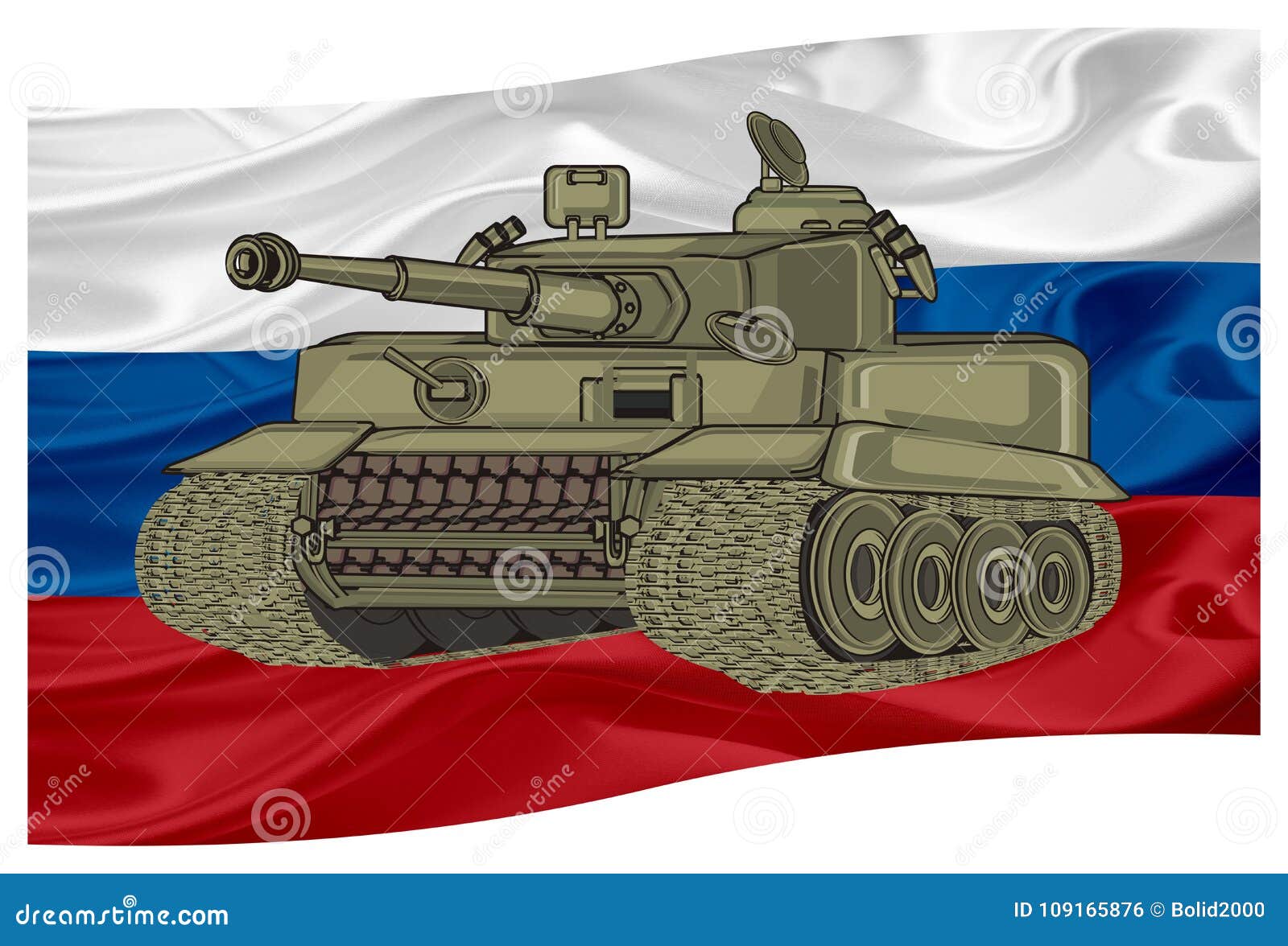 Tank and flag stock illustration. Illustration of russia - 109165876