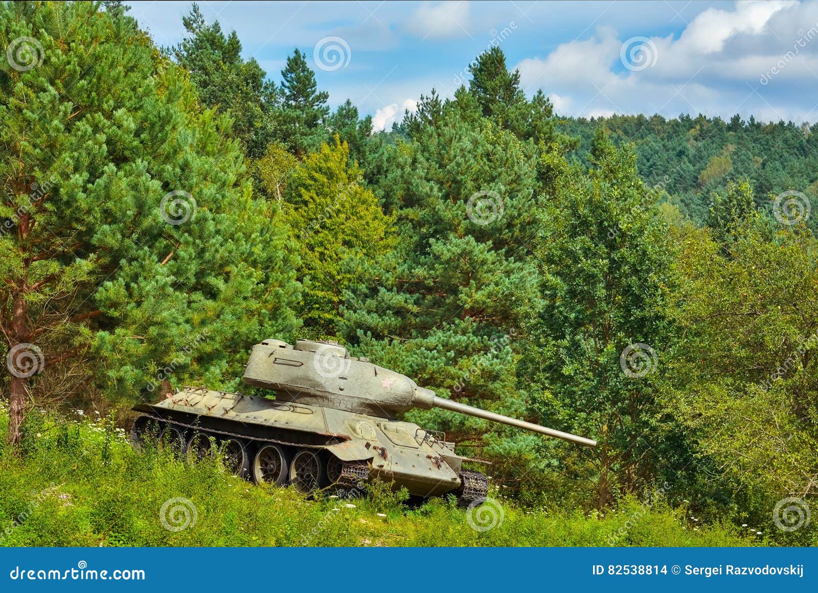 Tank in the Forest stock photo. Image of armor, armaments - 82538814