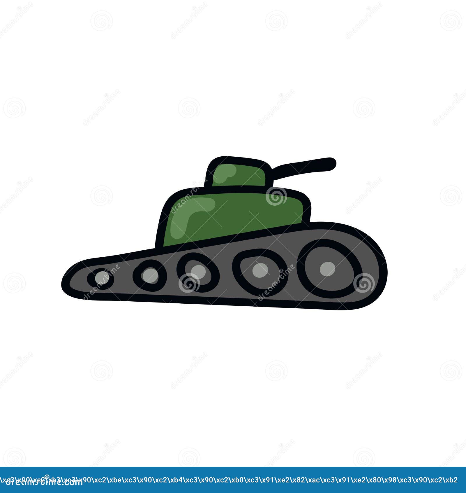 Tank Icon in Color Drawing. Military Weapon War. Stock Illustration ...