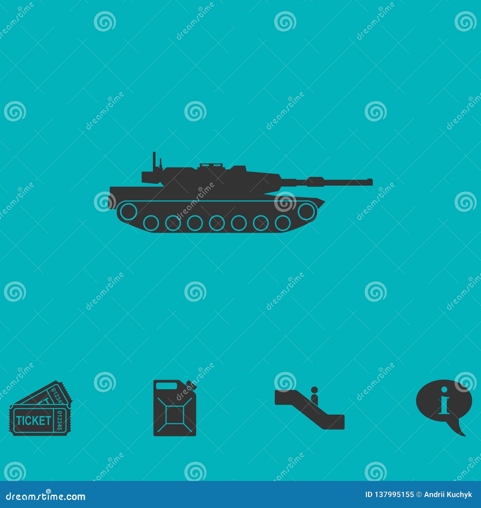 Tank icon flat stock illustration. Illustration of soviet - 137995155