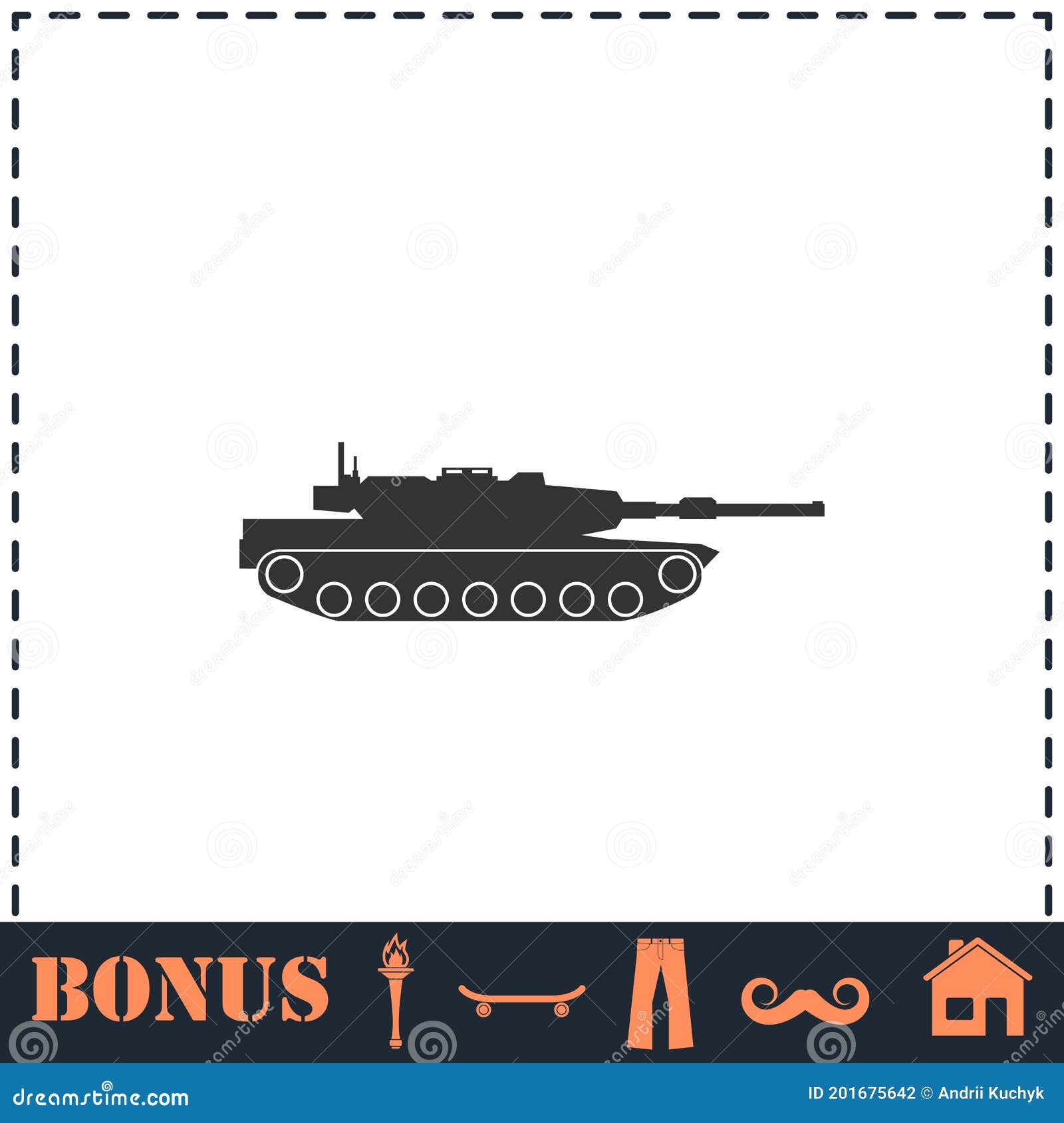 Tank icon flat stock illustration. Illustration of shoot - 201675642