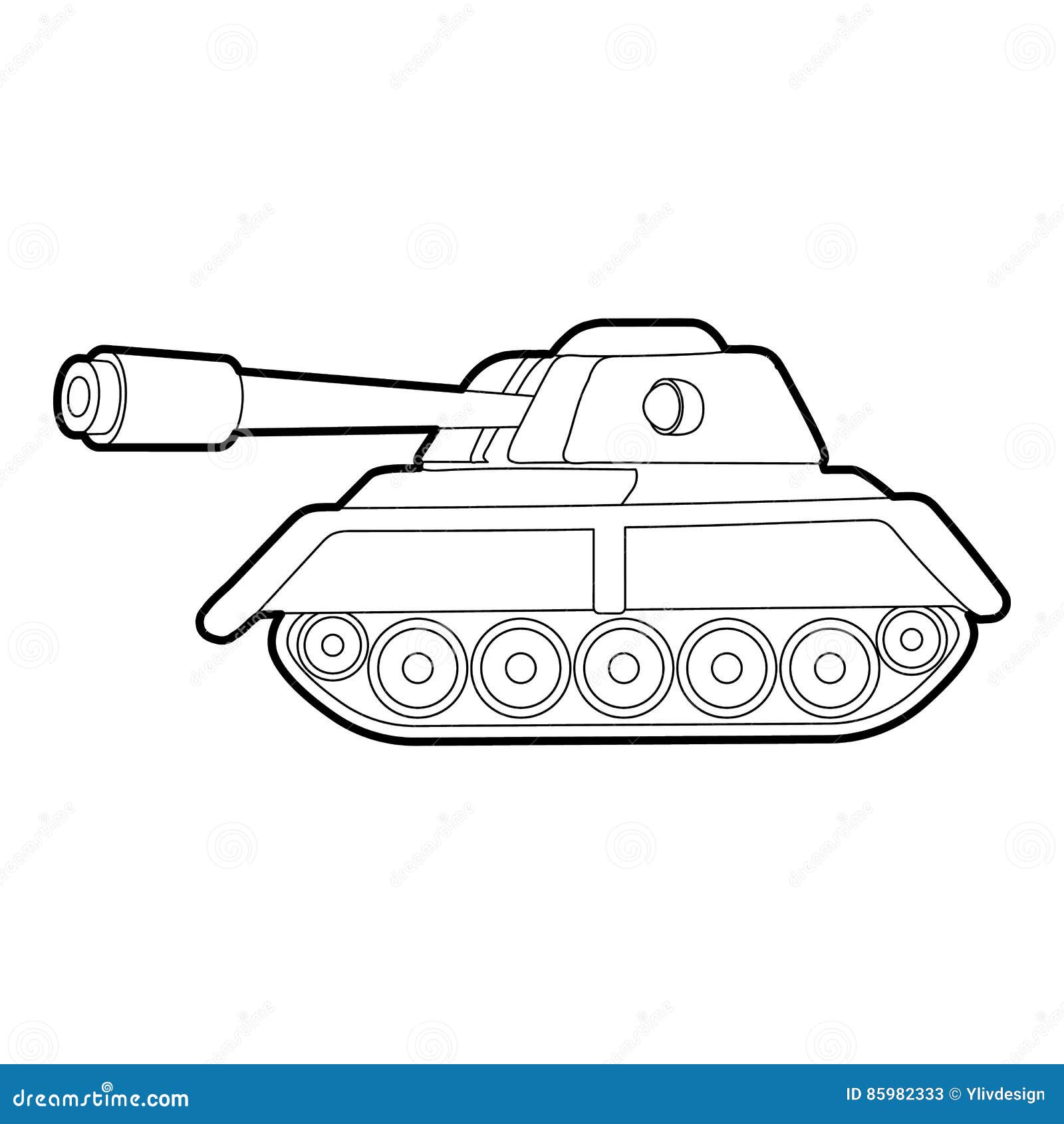 Tank icon, outline style stock vector. Illustration of armored - 85982333