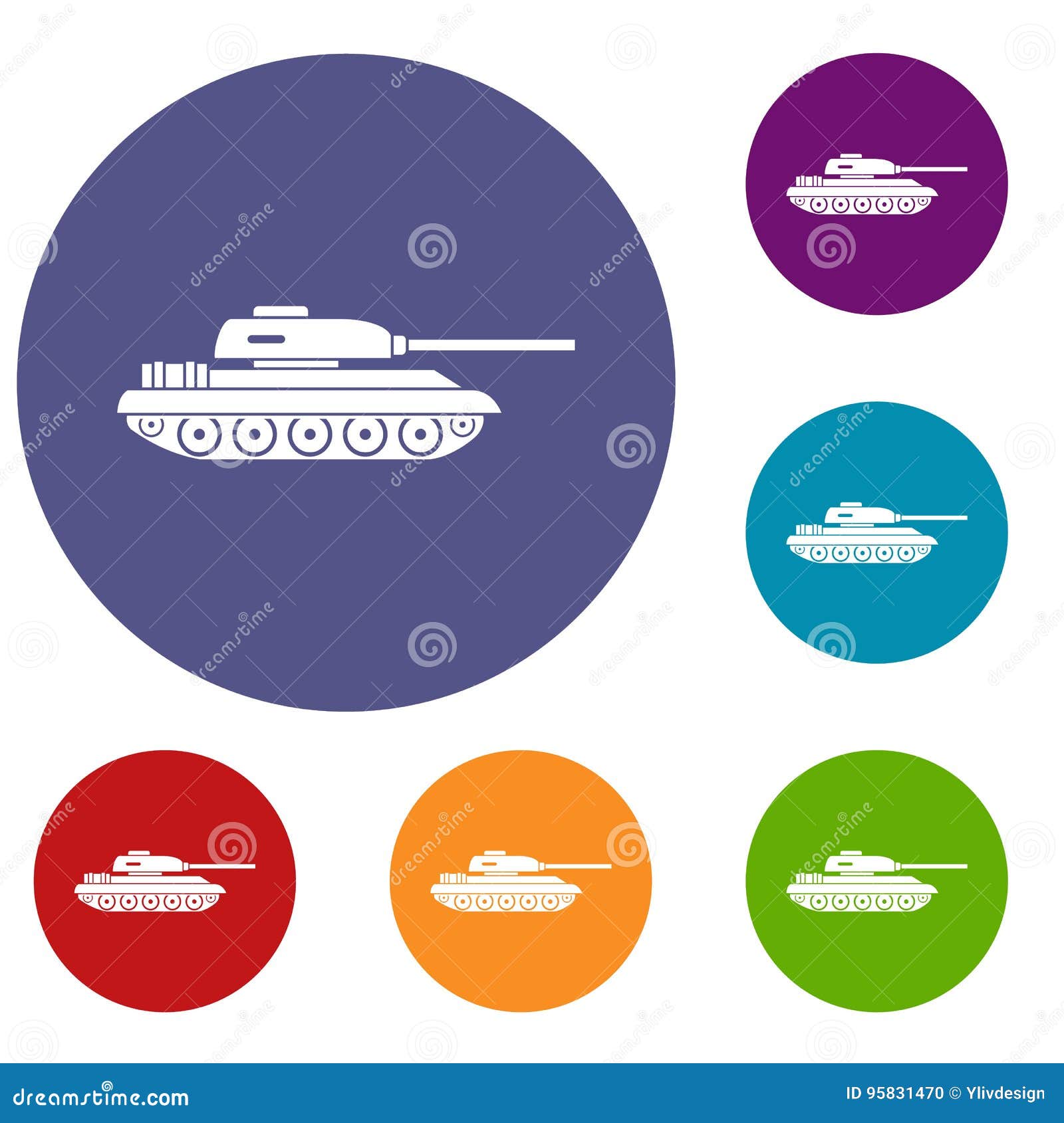 Tank icons set stock vector. Illustration of heavy, defense - 95831470