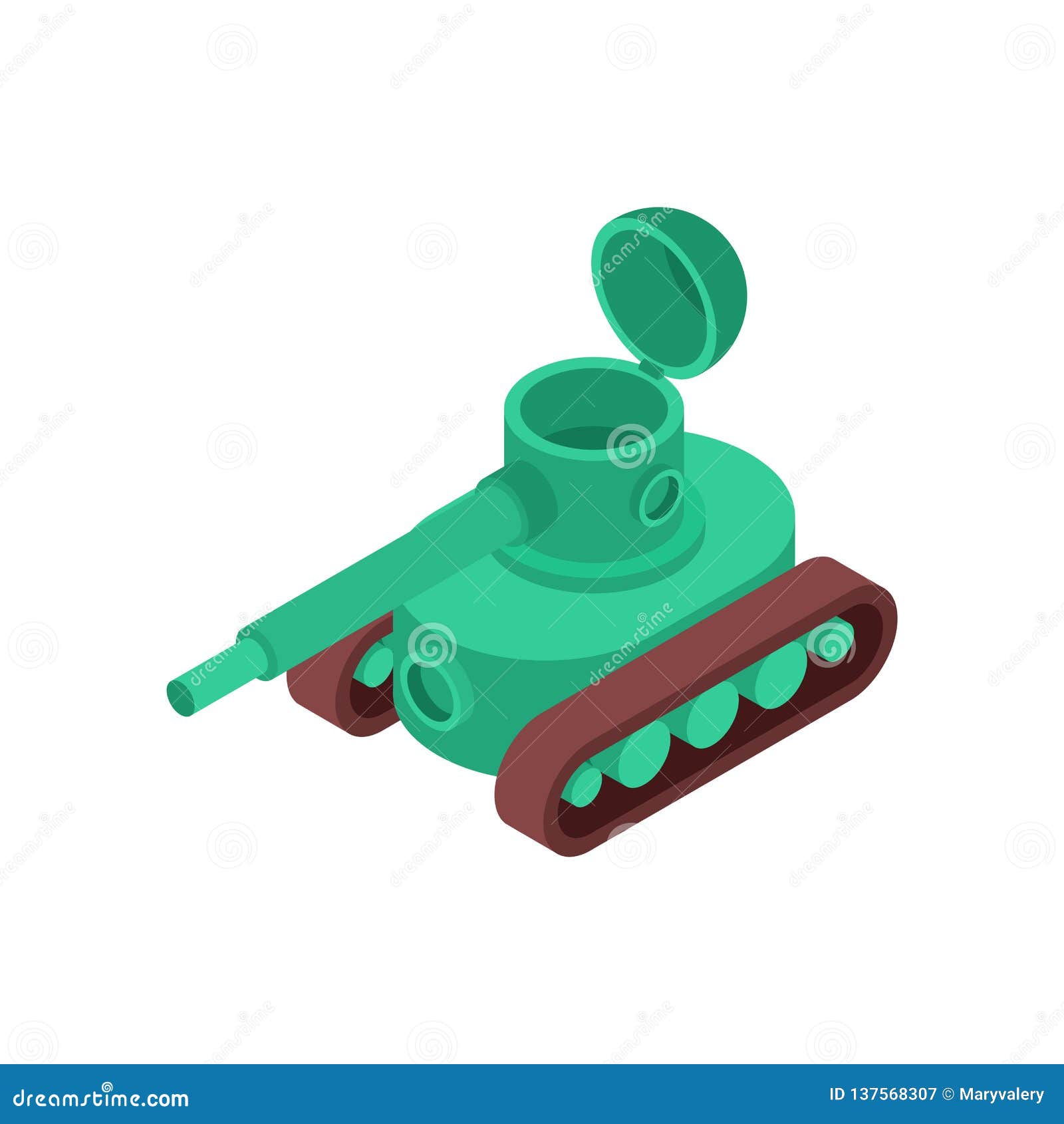 Tank Isometric On White Background. Army Technique. Armored Fighting ...