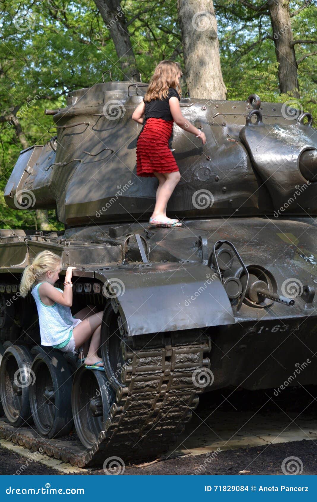 Tank stock photo. Image of contigny, tank, climbing, kids - 71829084