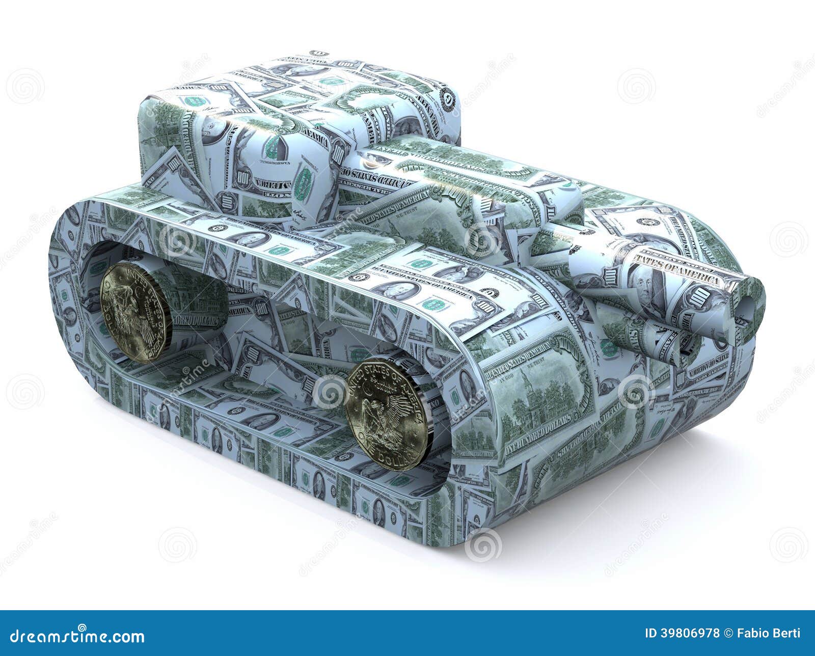 Tank made of dollars stock illustration. Illustration of money - 39806978