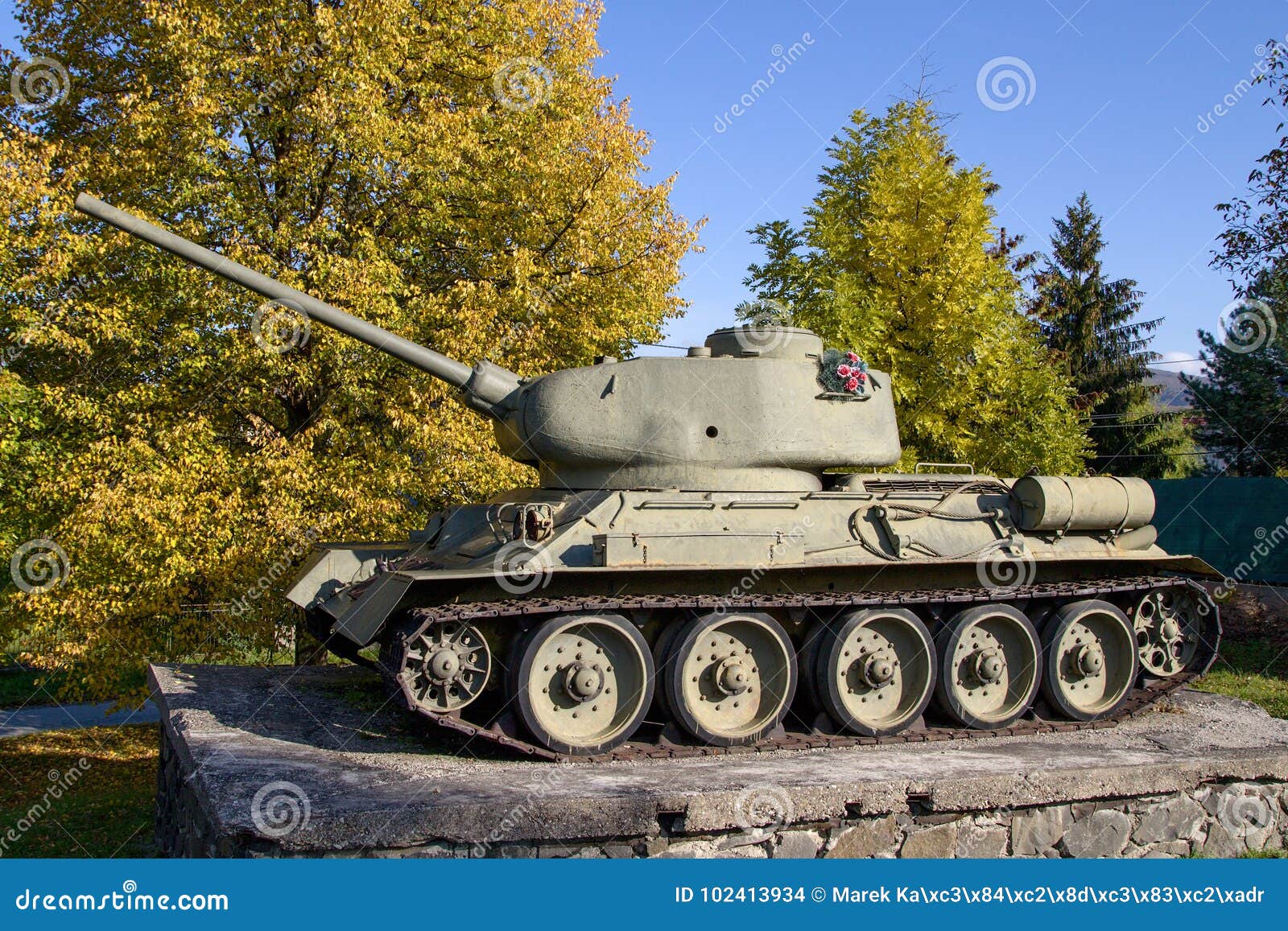 Tank Monument, Second World War Stock Photo - Image of steel, power ...