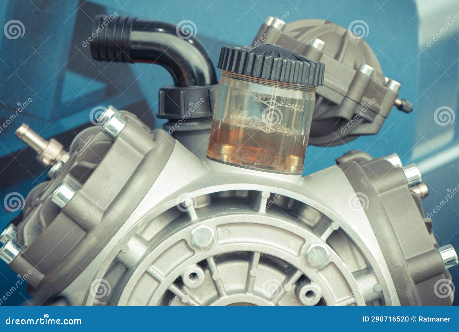 Tank with Oil in Engine of Agricultural or Industrial Machine Stock ...
