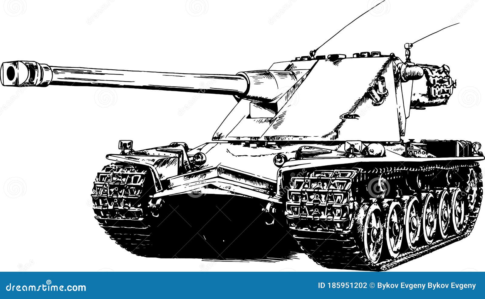 The Tank is Painted with Ink by Hand Stock Vector - Illustration of ...