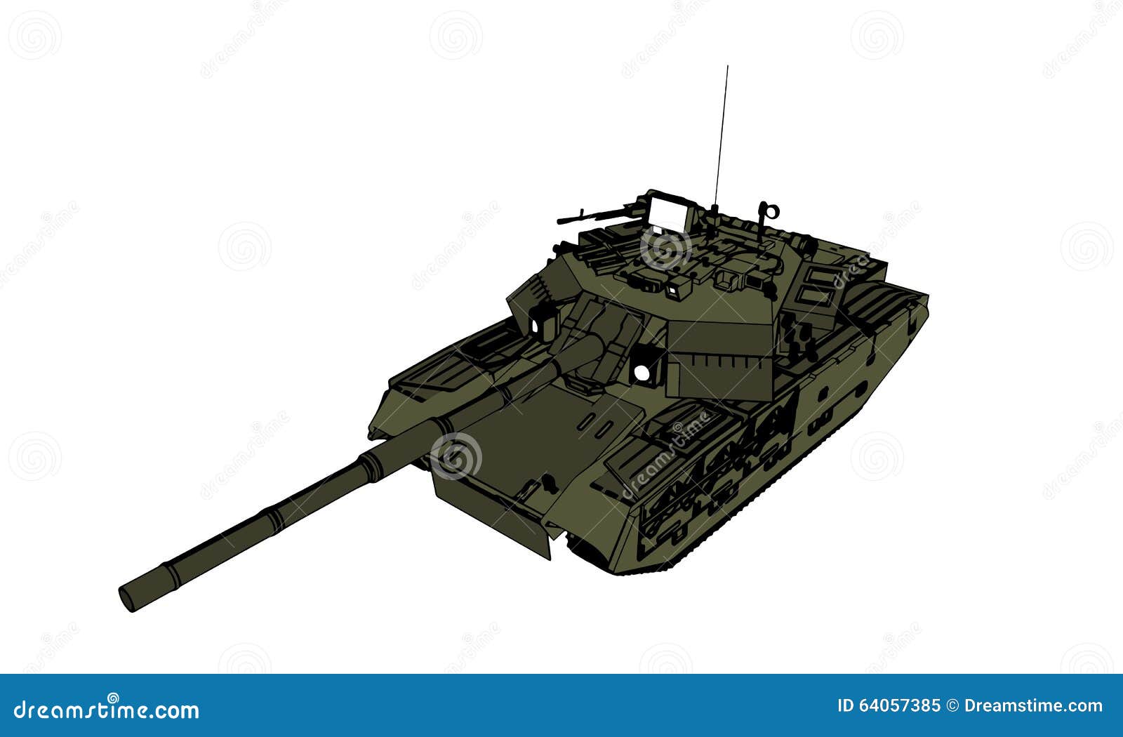 Tank perspective view stock illustration. Illustration of weapon - 64057385
