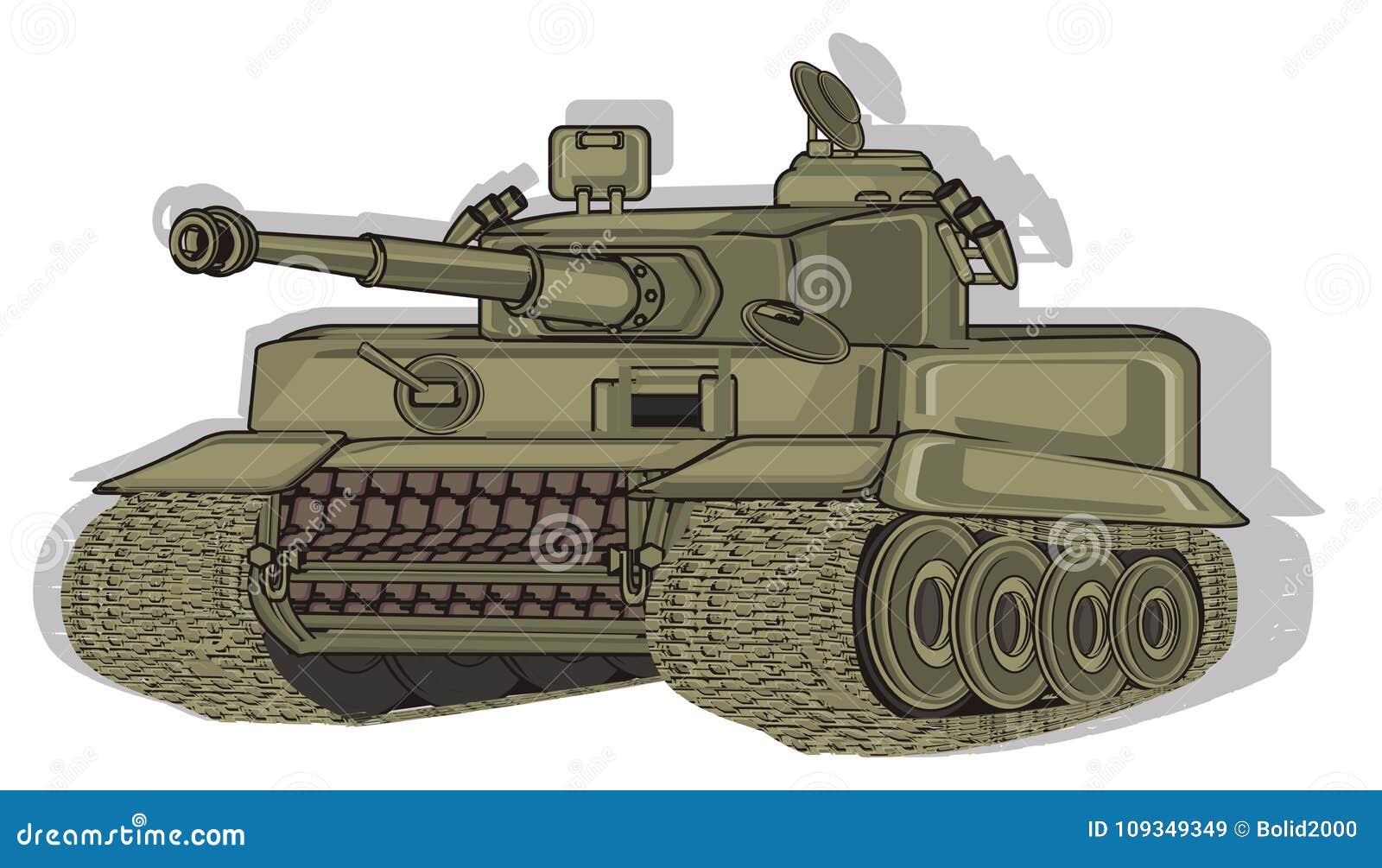 Tank and shadow stock illustration. Illustration of caterpillars ...