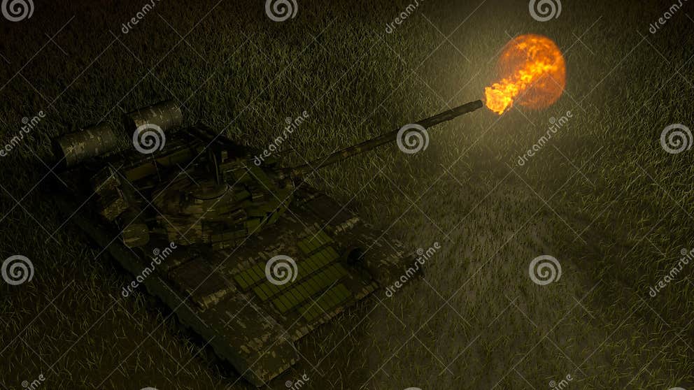 Tank shot stock illustration. Illustration of heavy, technology - 68182140