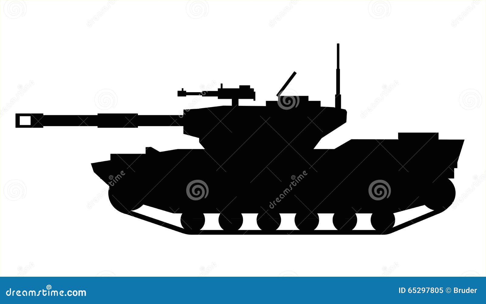 Tank silhouette stock vector. Illustration of army, cannon - 65297805