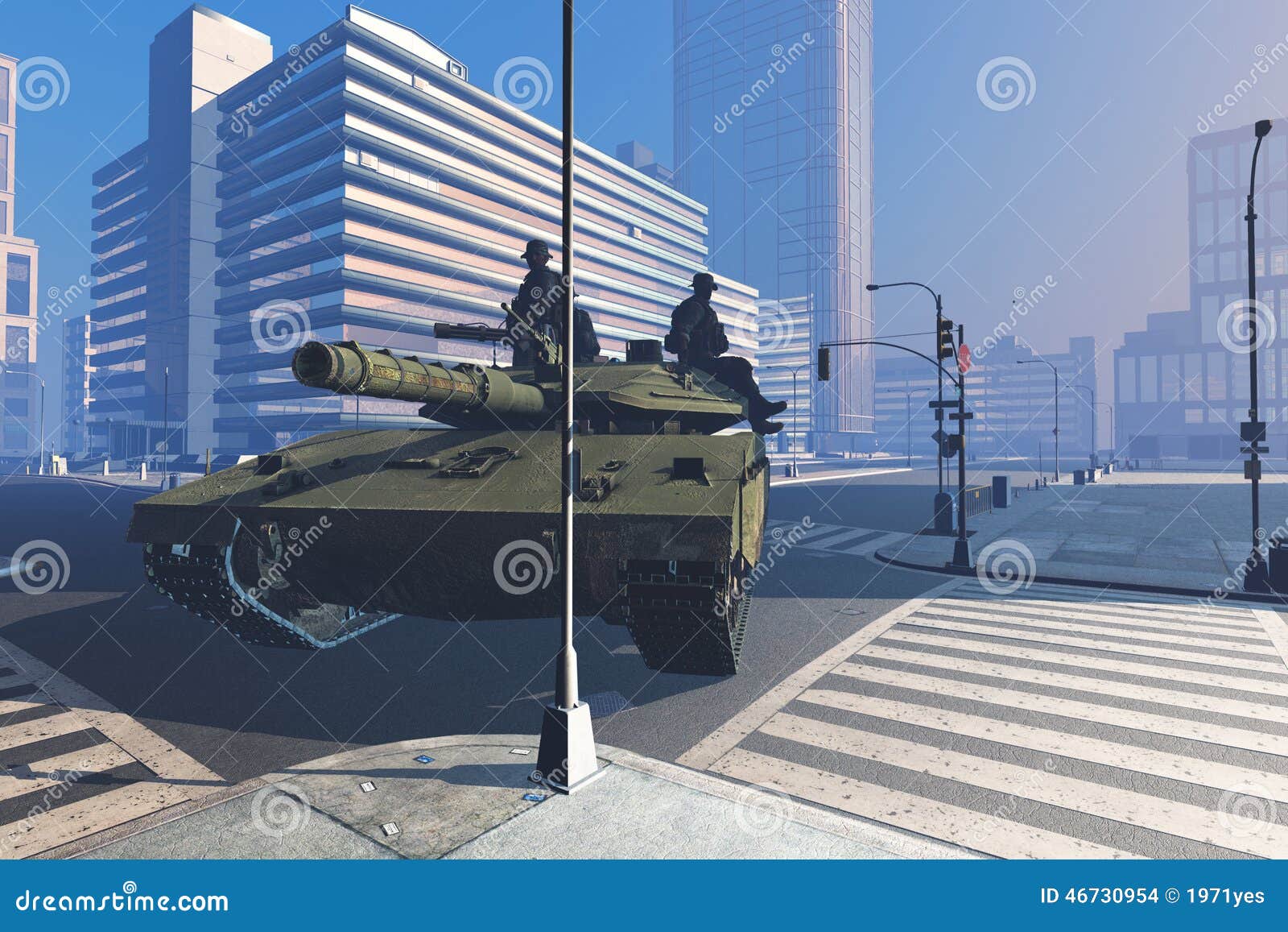 Tank stock illustration. Illustration of armed, city - 46730954