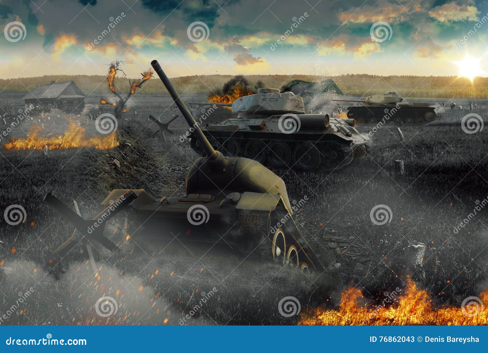 Tank stuck in a trench stock image. Image of camouflage - 76862043