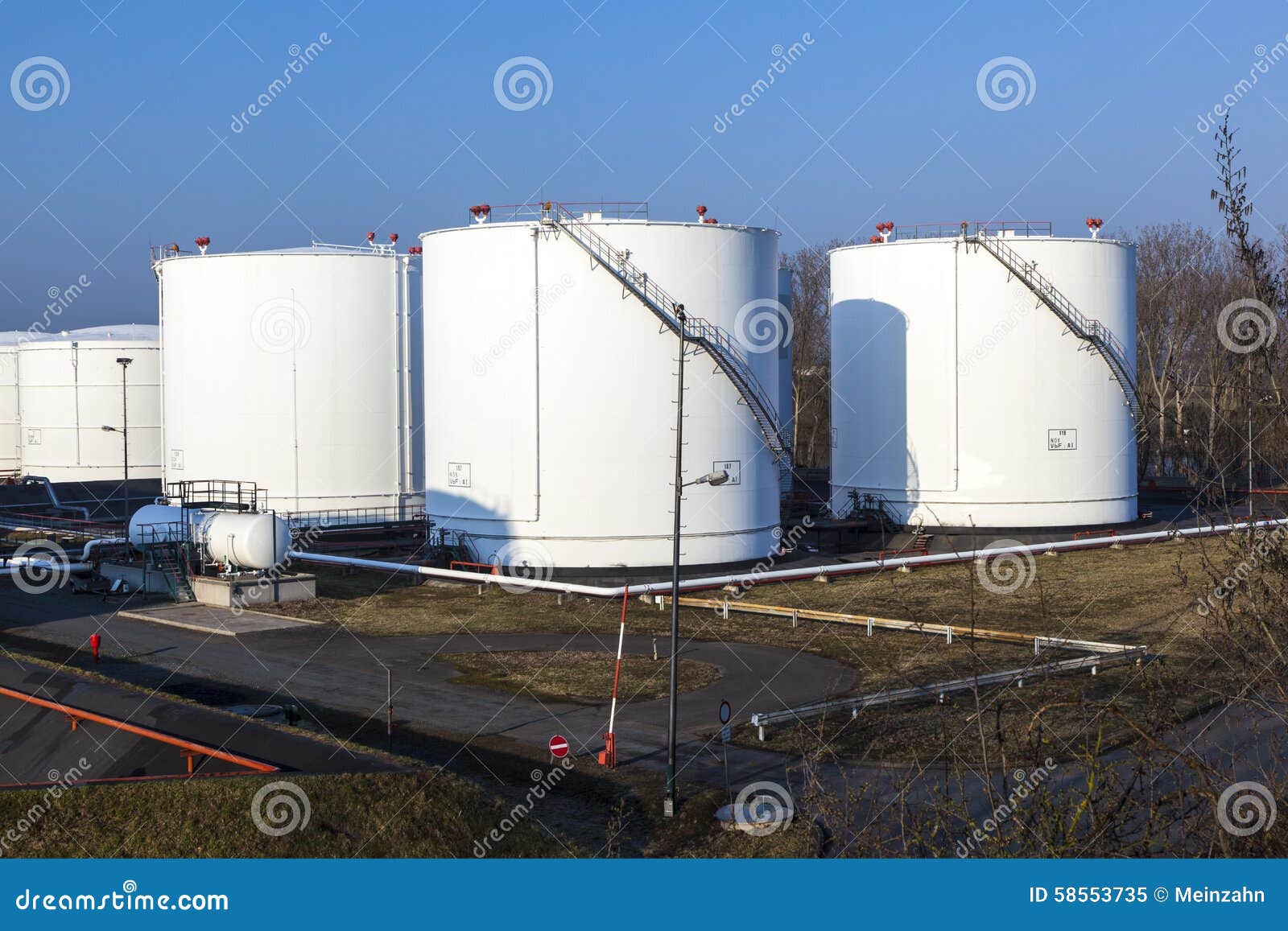 Tank in Tank Farm with Blue Sky Stock Image - Image of factory, liquid ...
