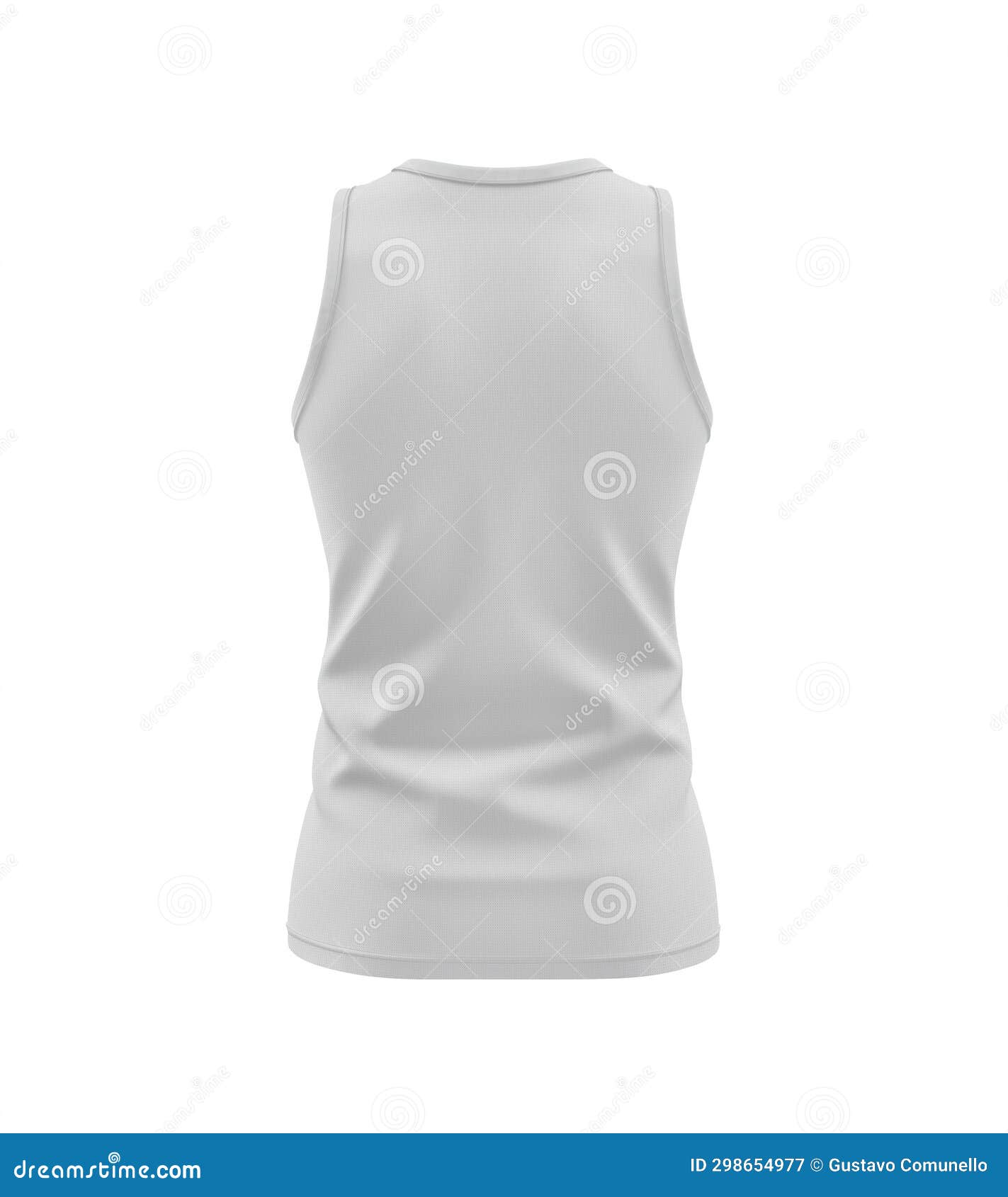 Tank Top Back View on White Background Stock Image - Image of clothing ...