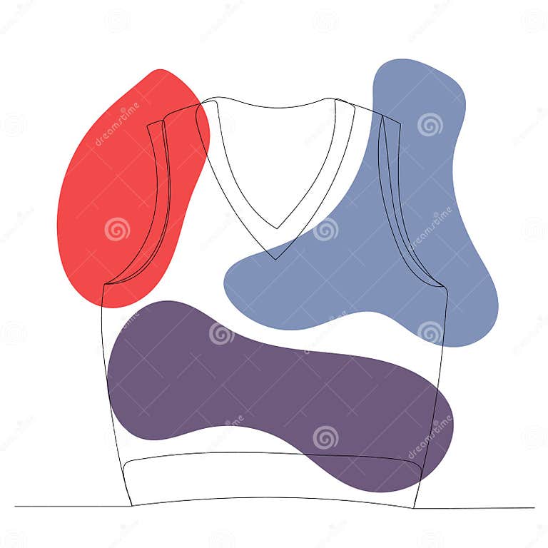 Tank Top Drawing by One Continuous Line, Sketch Stock Illustration ...