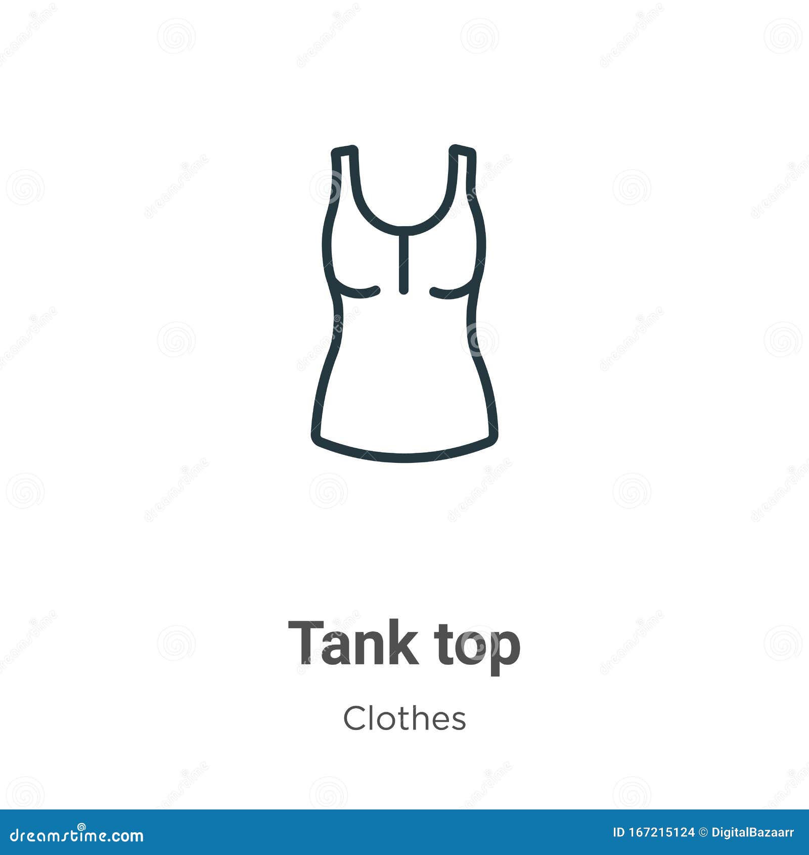 Tank Top Outline Vector Icon. Thin Line Black Tank Top Icon, Flat ...