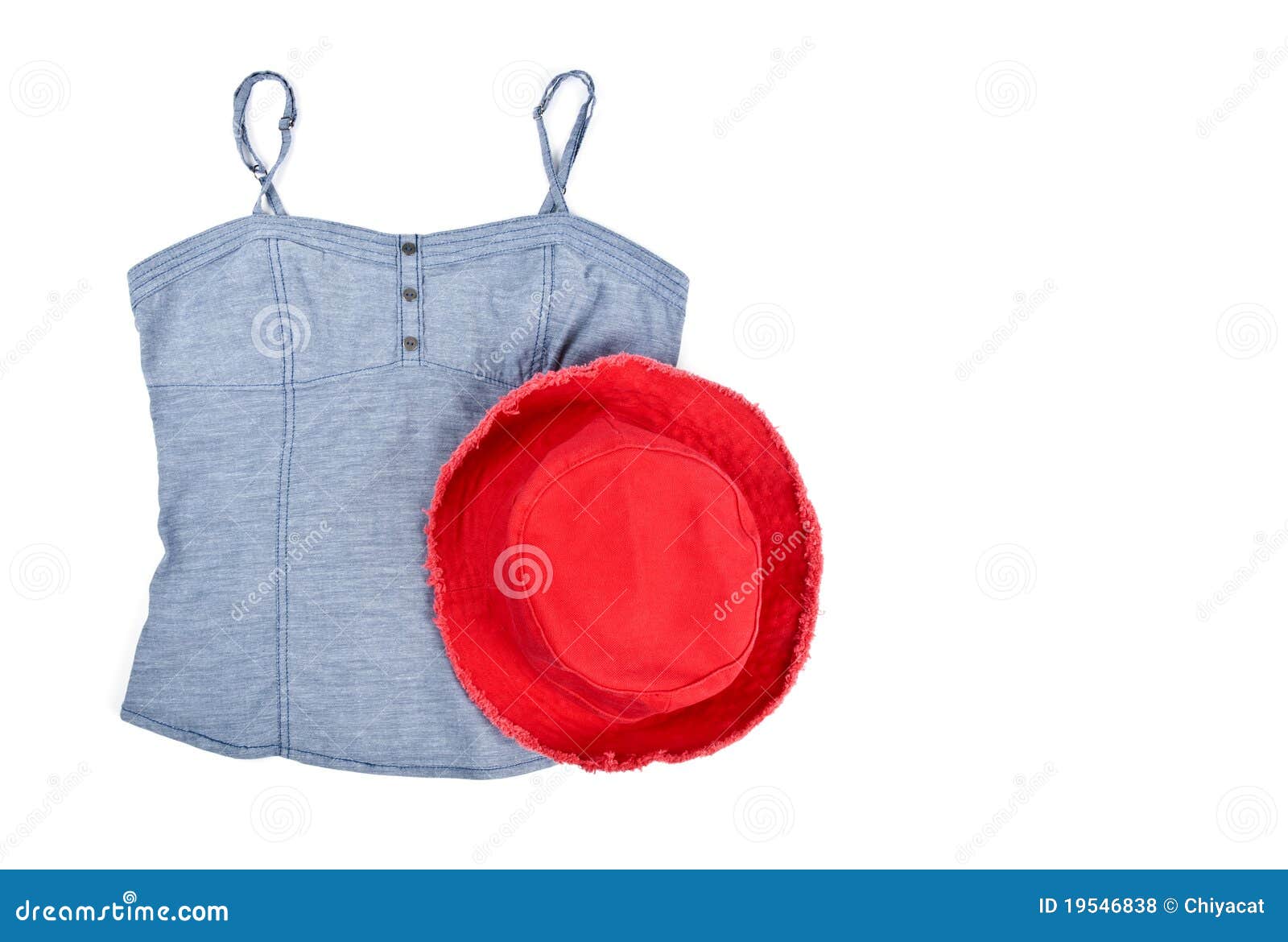 Tank Top and Red Cotton Hat Stock Photo - Image of pretty, isolated ...