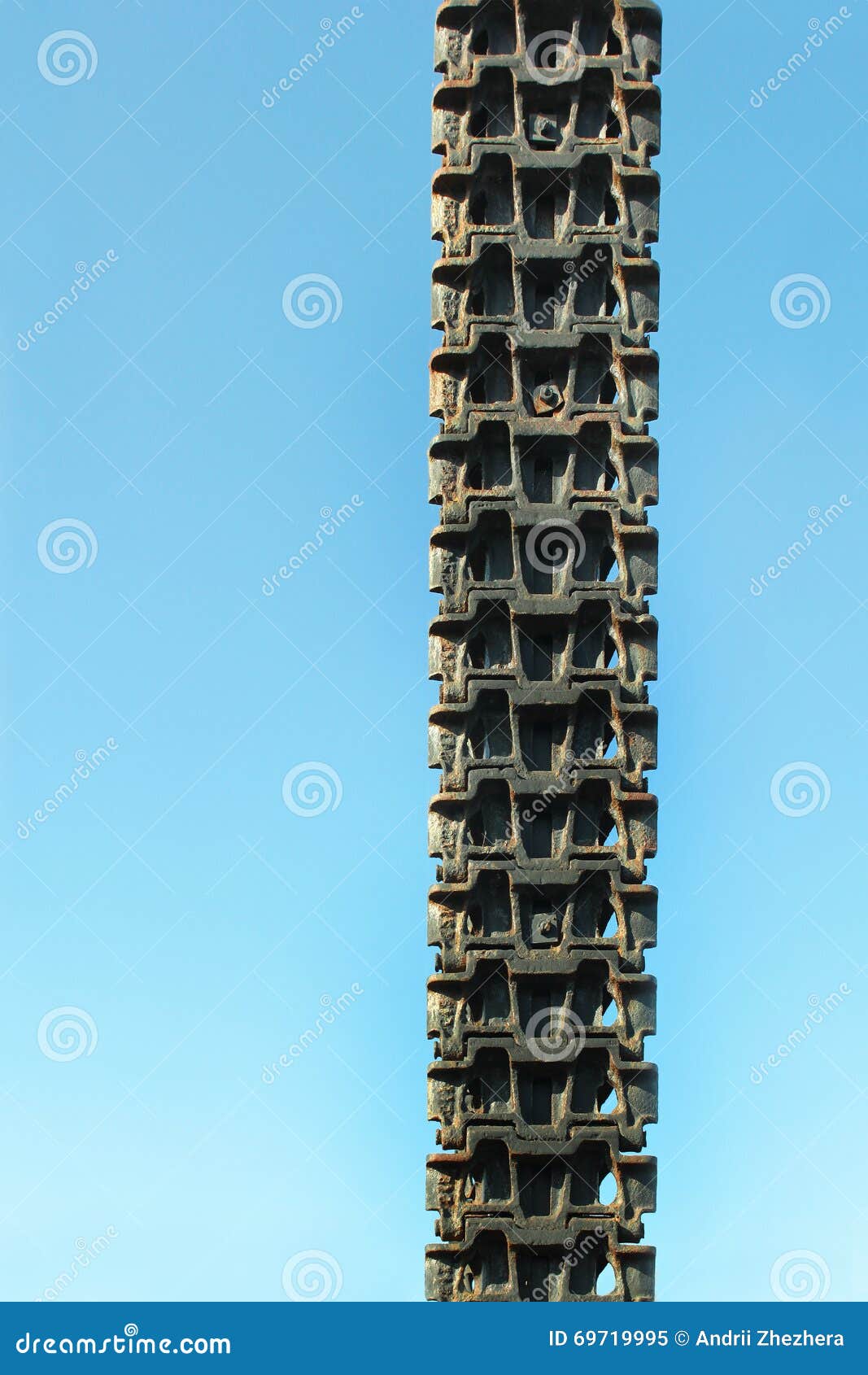 Tank Track Shoe on Blue Sky Background Stock Image - Image of heavy ...