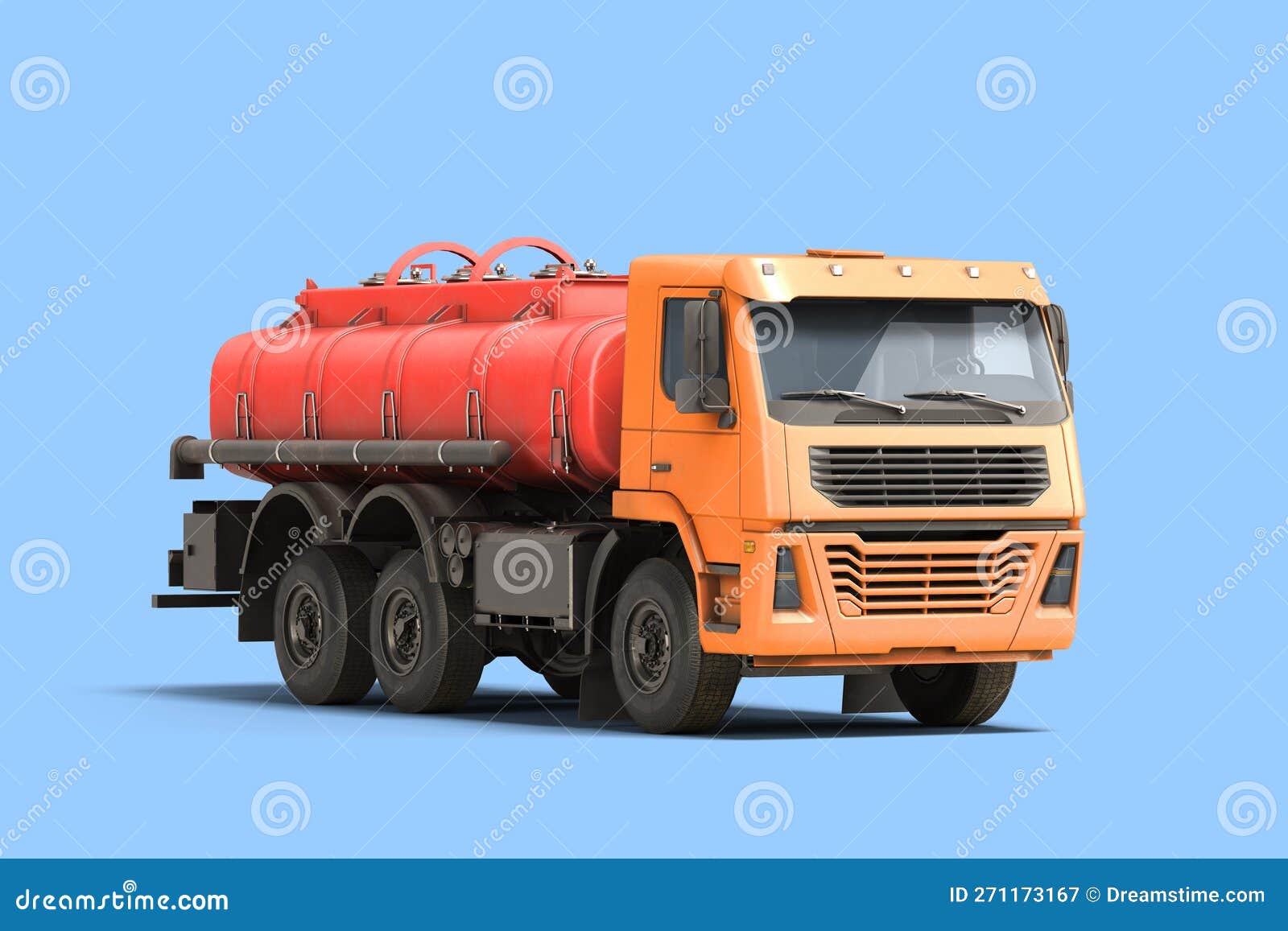Tank Truck Perspective View Tanker Truck Car 3d Render on Blue Stock ...