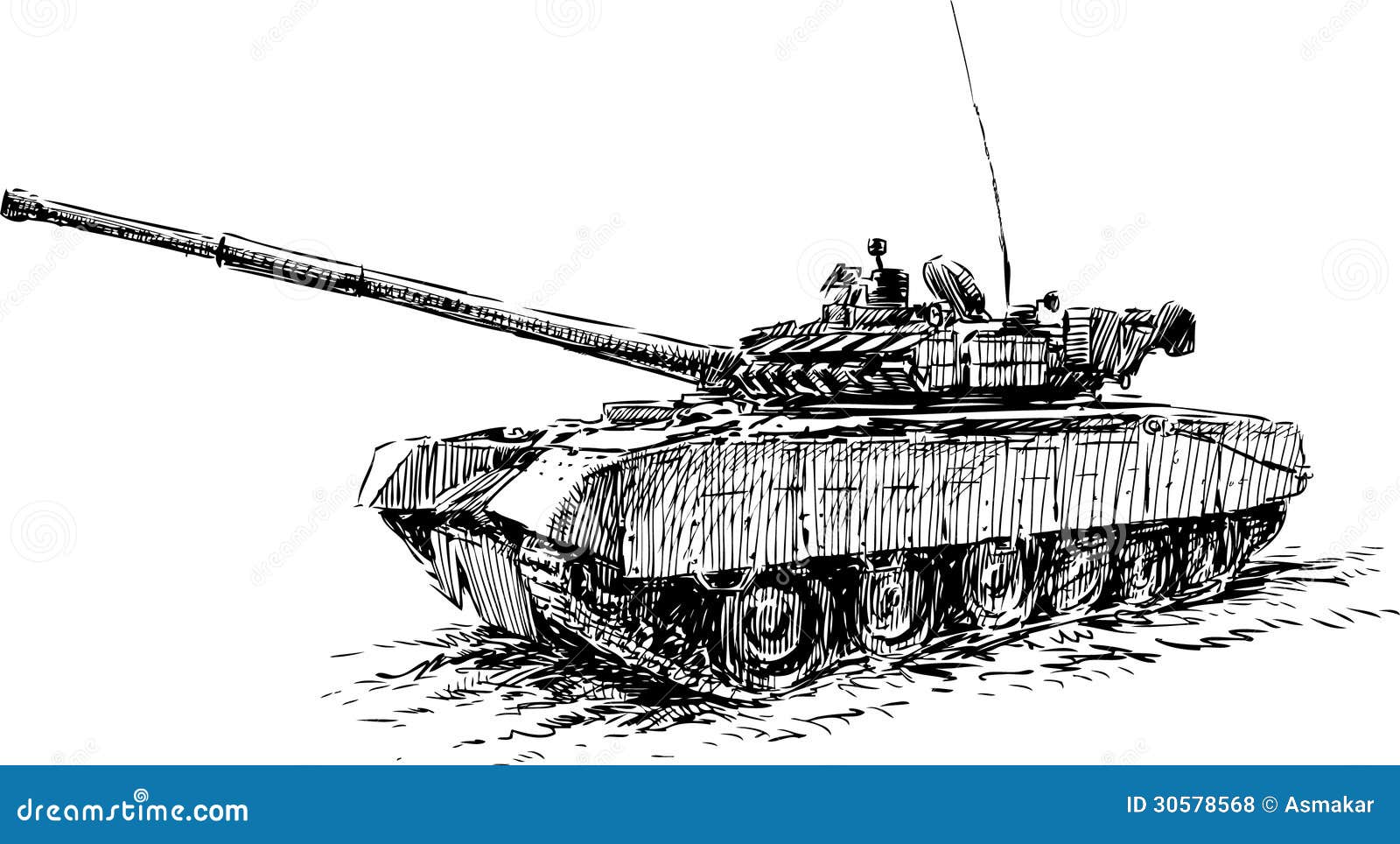 Tank 3 stock vector. Illustration of armour, drawing - 30578568