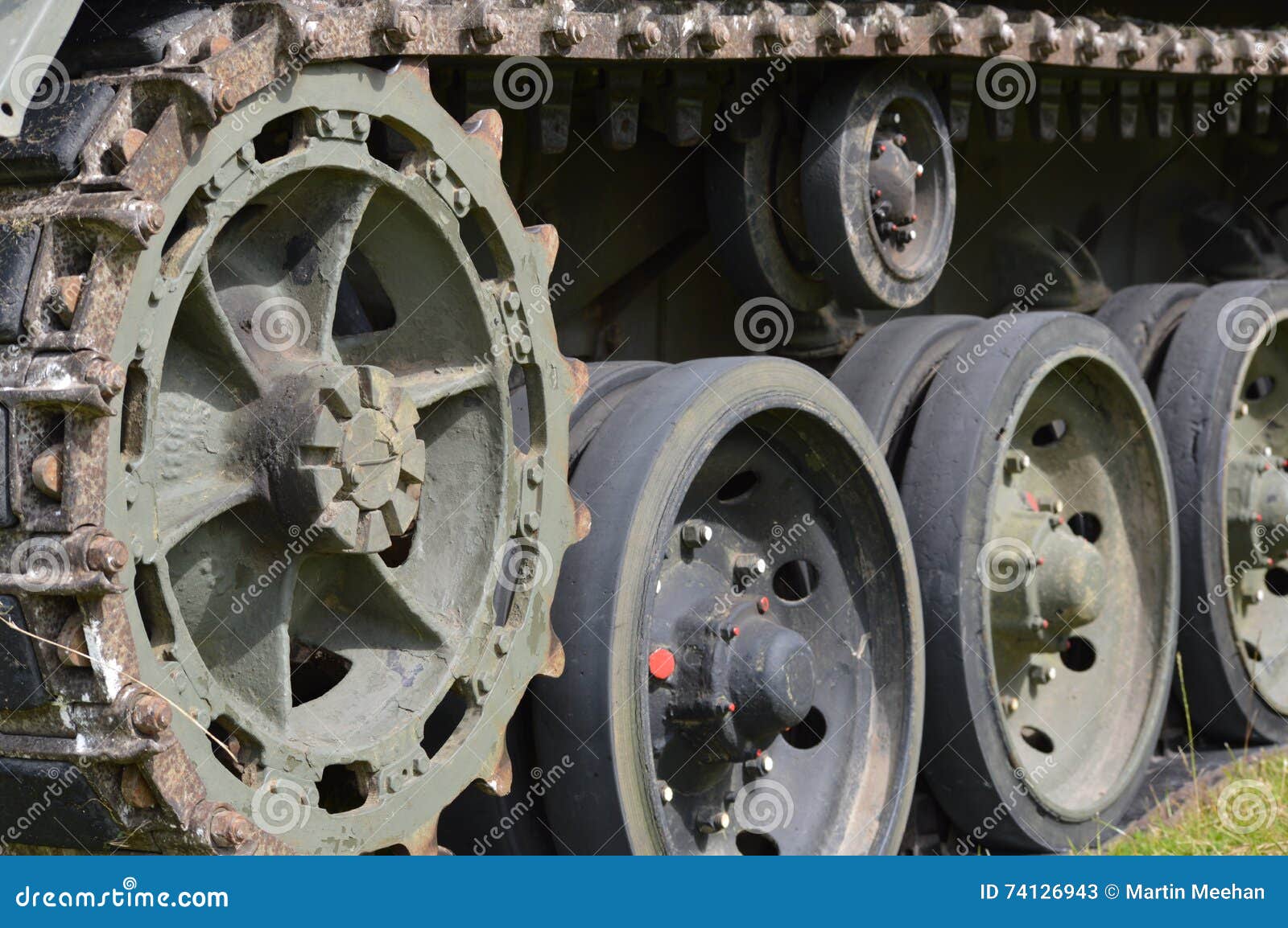 Tank wheels and tracks. stock image. Image of tracks - 74126943
