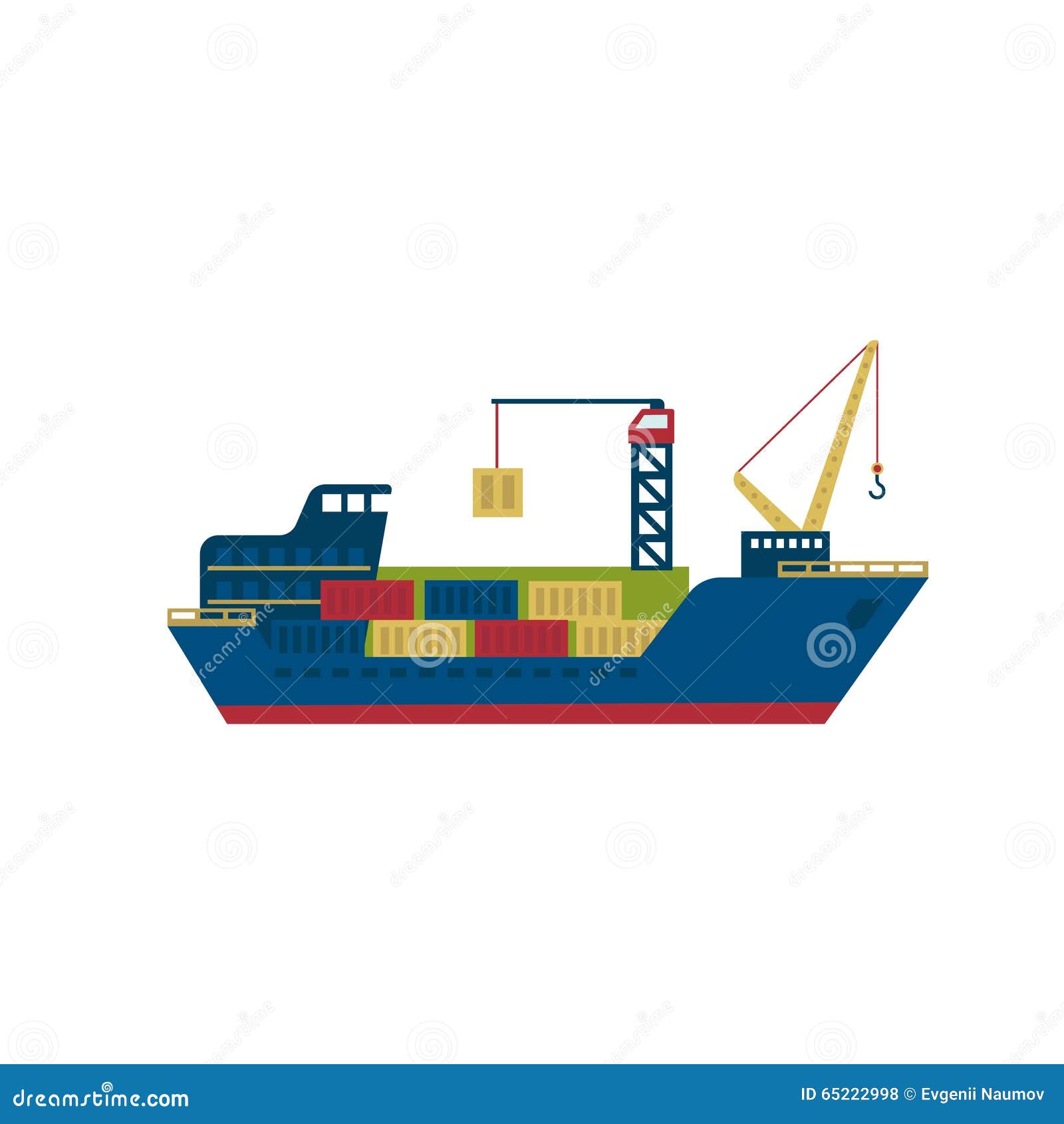 Tanker Cargo Ship with Containers. Vector Stock Vector - Illustration ...