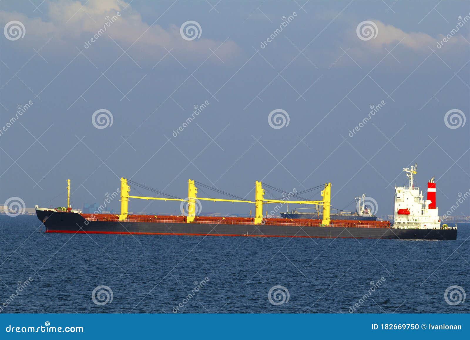 Tanker ship on the sea stock photo. Image of export - 182669750