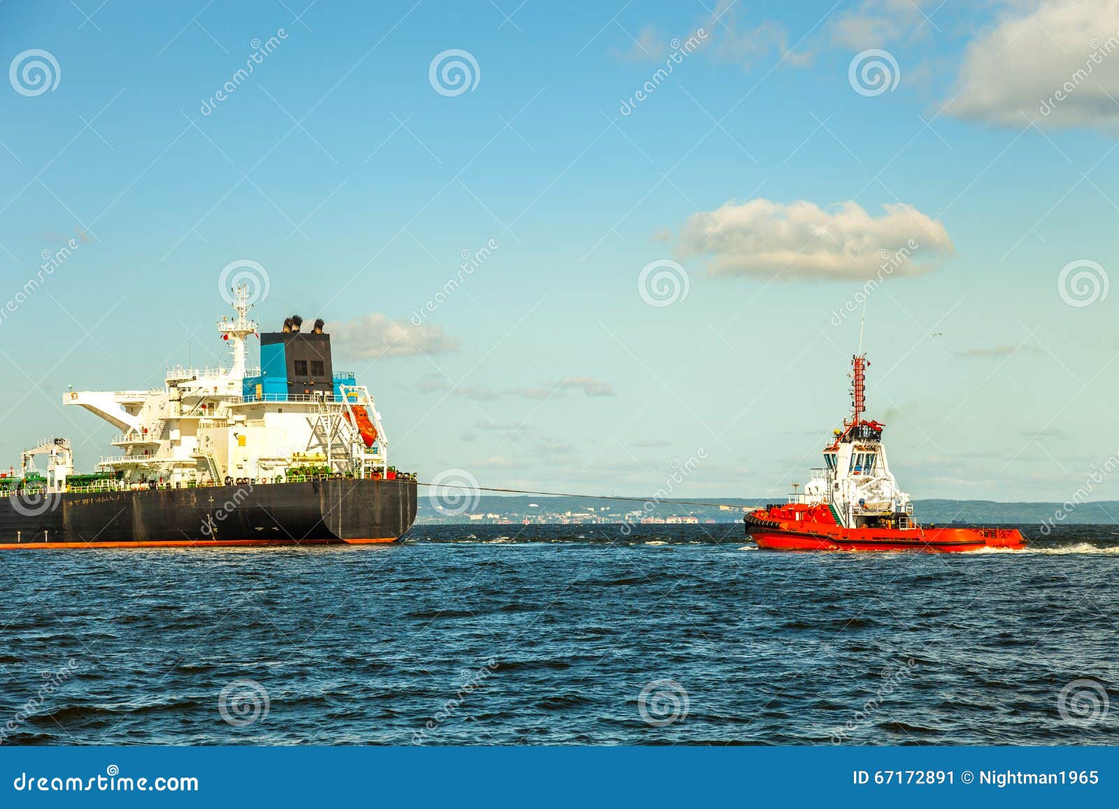 Tanker en sleepboot stock afbeelding. Image of onderhoud - 67172891