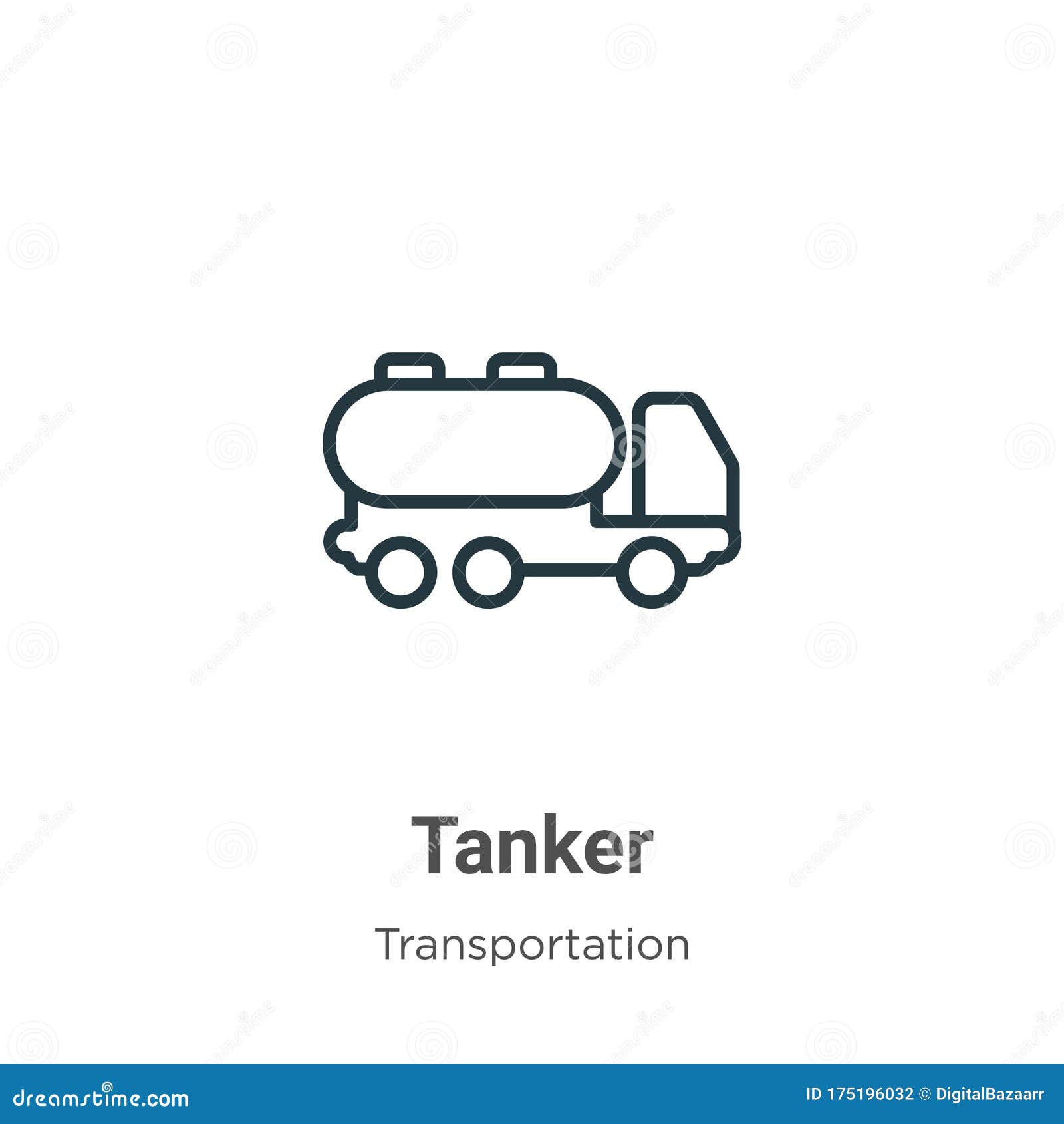 Tanker Outline Vector Icon. Thin Line Black Tanker Icon, Flat Vector Simple Element Illustration ...