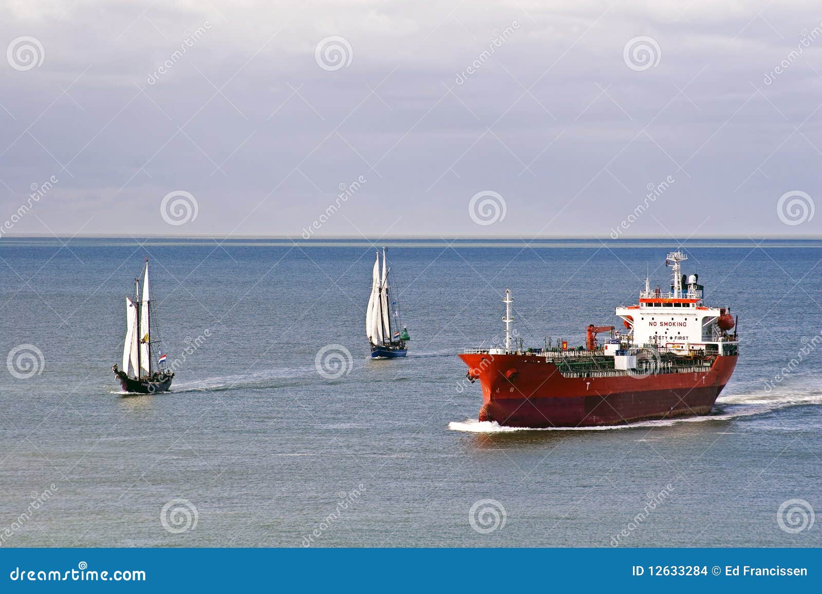 A tanker and sailing ships stock photo. Image of relaxed - 12633284