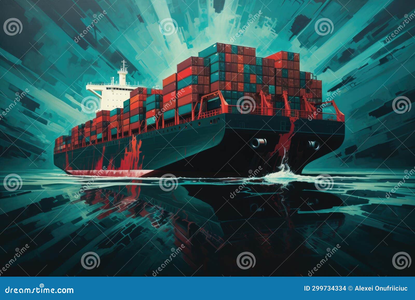 Tanker. a Ship Carrying Containers. a Cargo Ship Stock Illustration ...