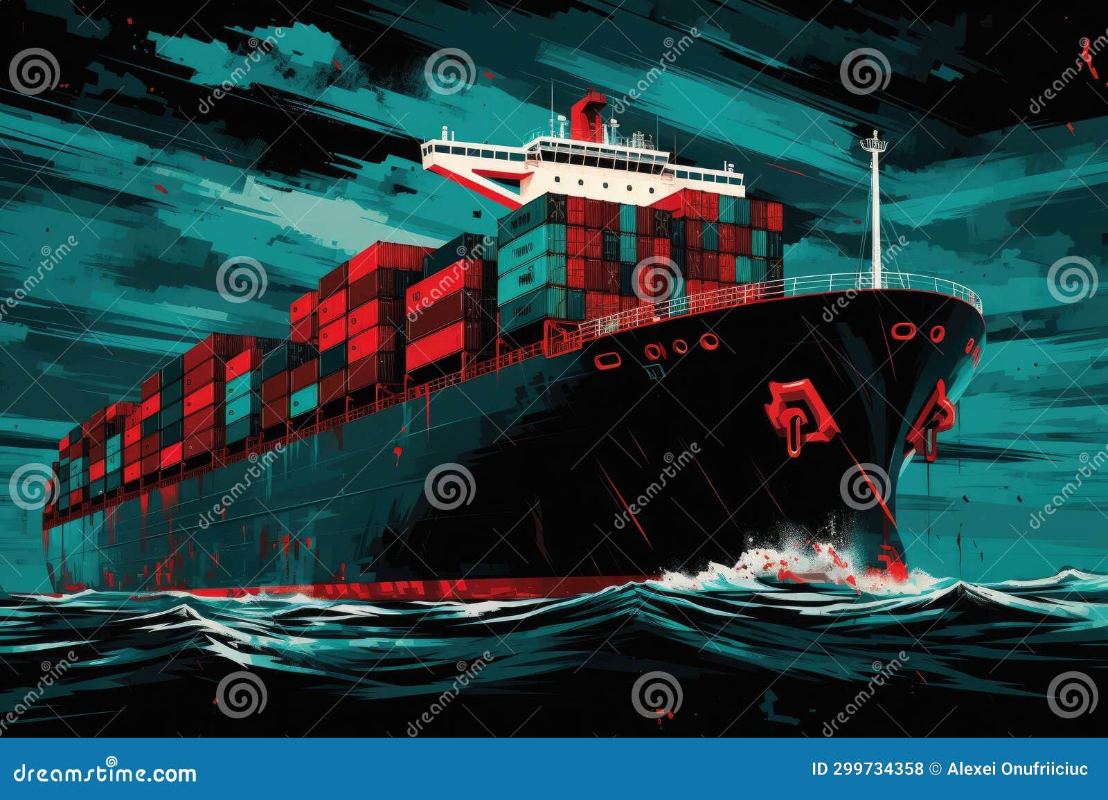 Tanker. a Ship Carrying Containers. a Cargo Ship Stock Illustration ...