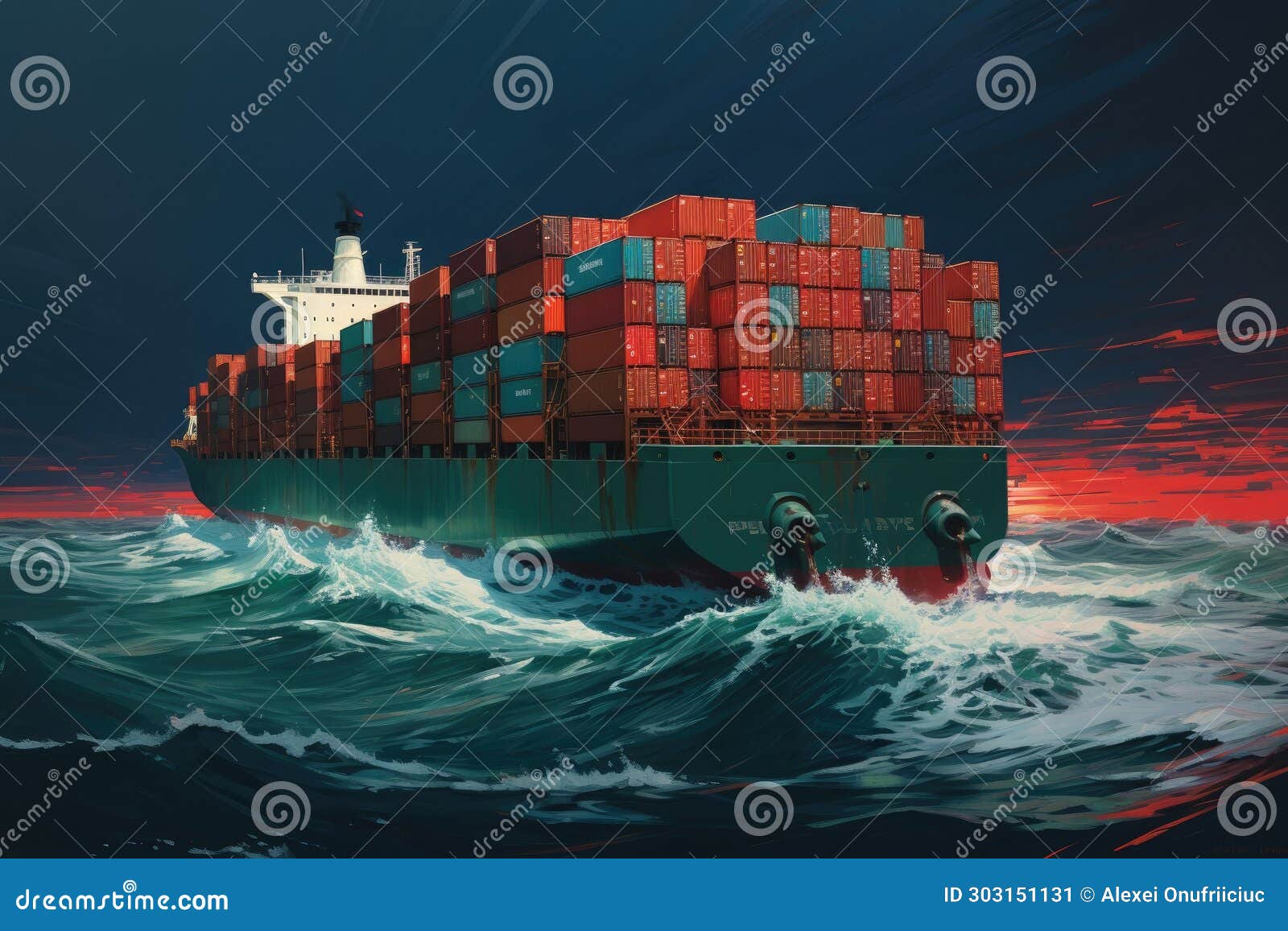 Tanker. a Ship Carrying Containers. a Cargo Ship Stock Image - Image of ...