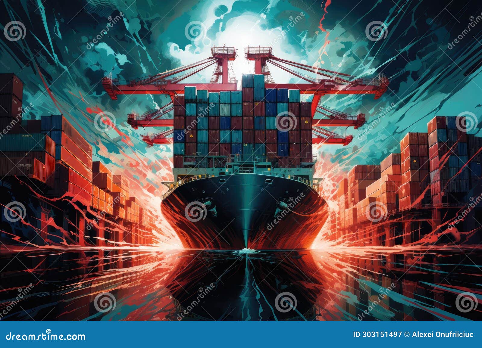 Tanker. a Ship Carrying Containers. a Cargo Ship Stock Image - Image of ...