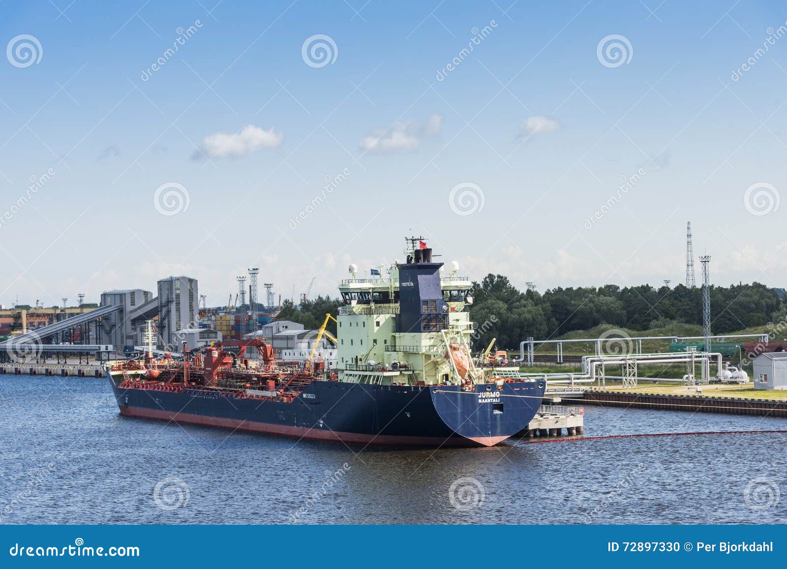 Tanker Ship Moored at Loading-quay Riga Editorial Image - Image of ...