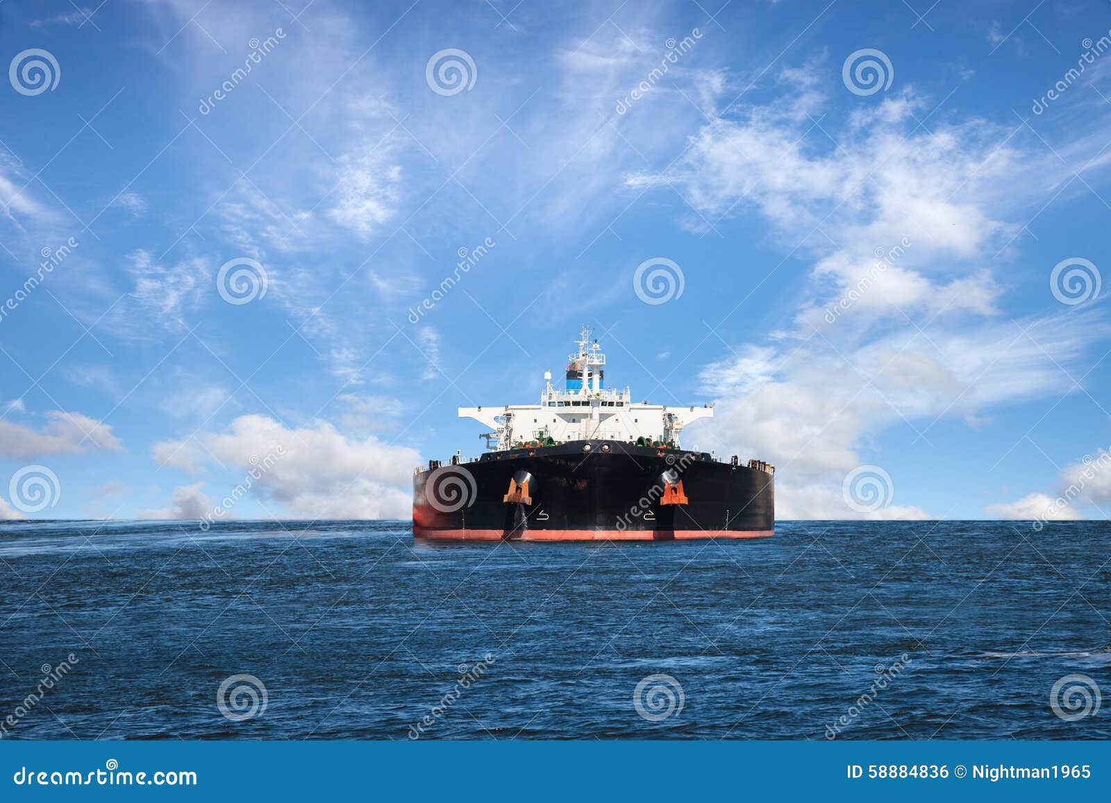 Tanker Ship stock photo. Image of large, ocean, cloud - 58884836