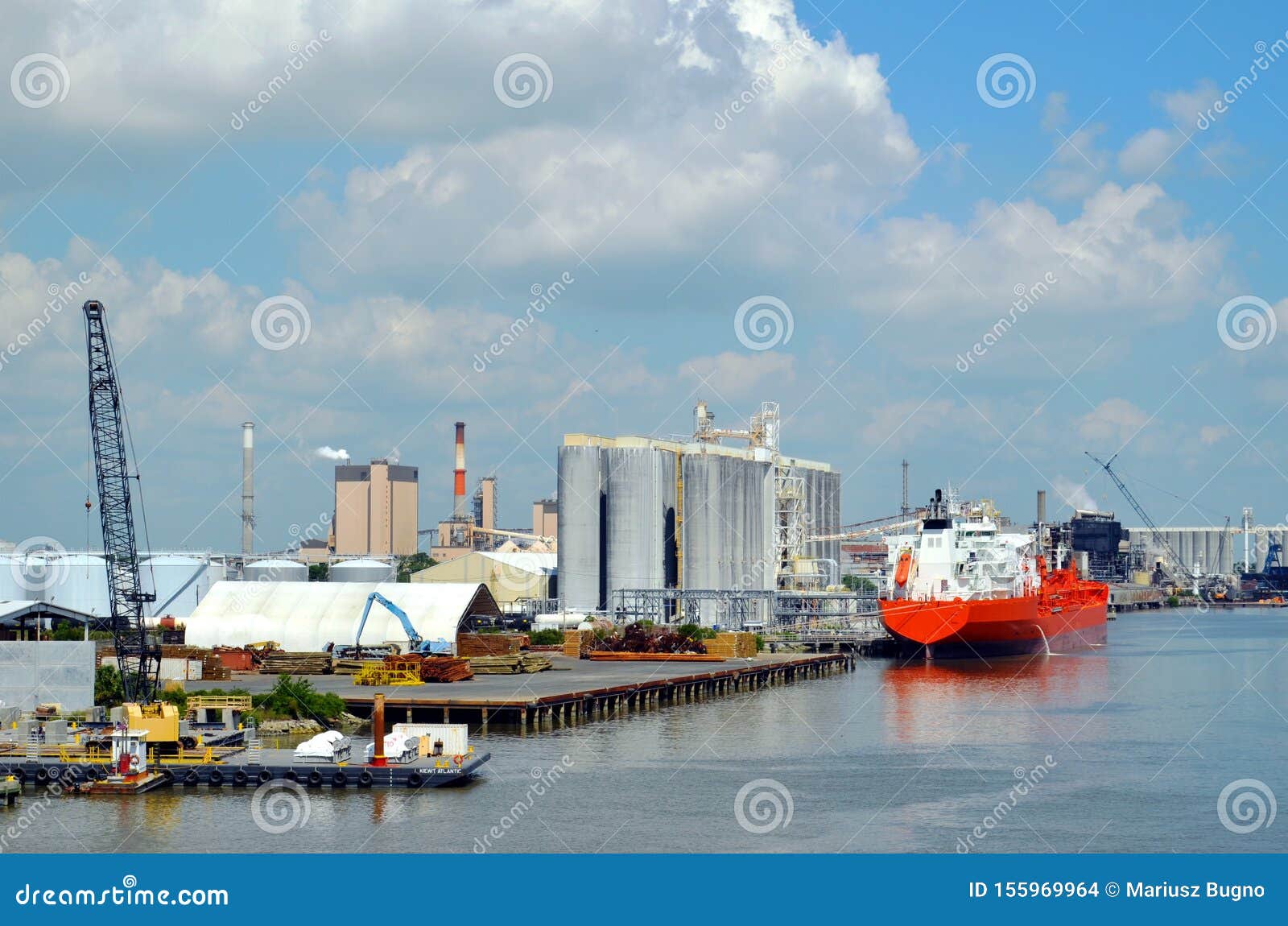 Tanker Ship in the Port of Savannah, Georgia. Stock Photo - Image of ...