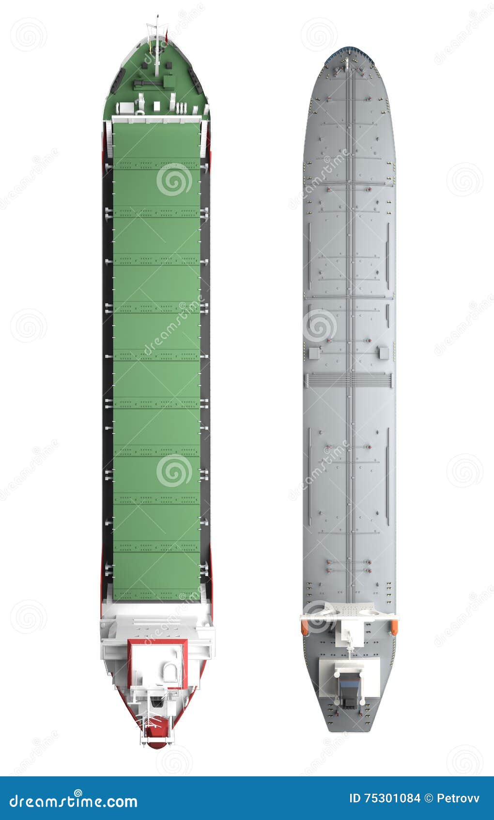Tanker Ships Top View 3d Rendering Stock Illustration - Illustration of ...