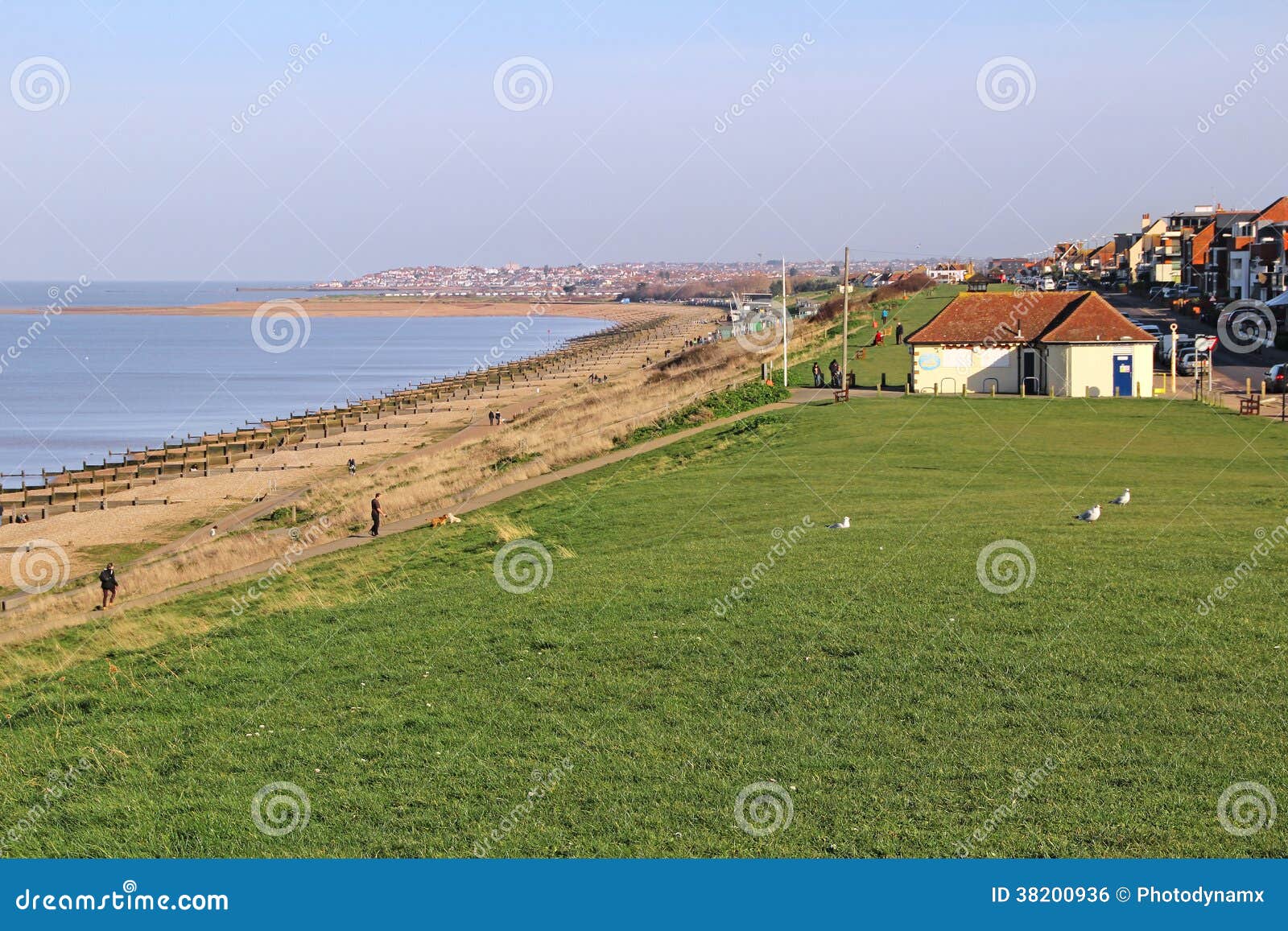 Tankerton Slopes Seaside Coast Stock Photo - Image of coast, grass ...